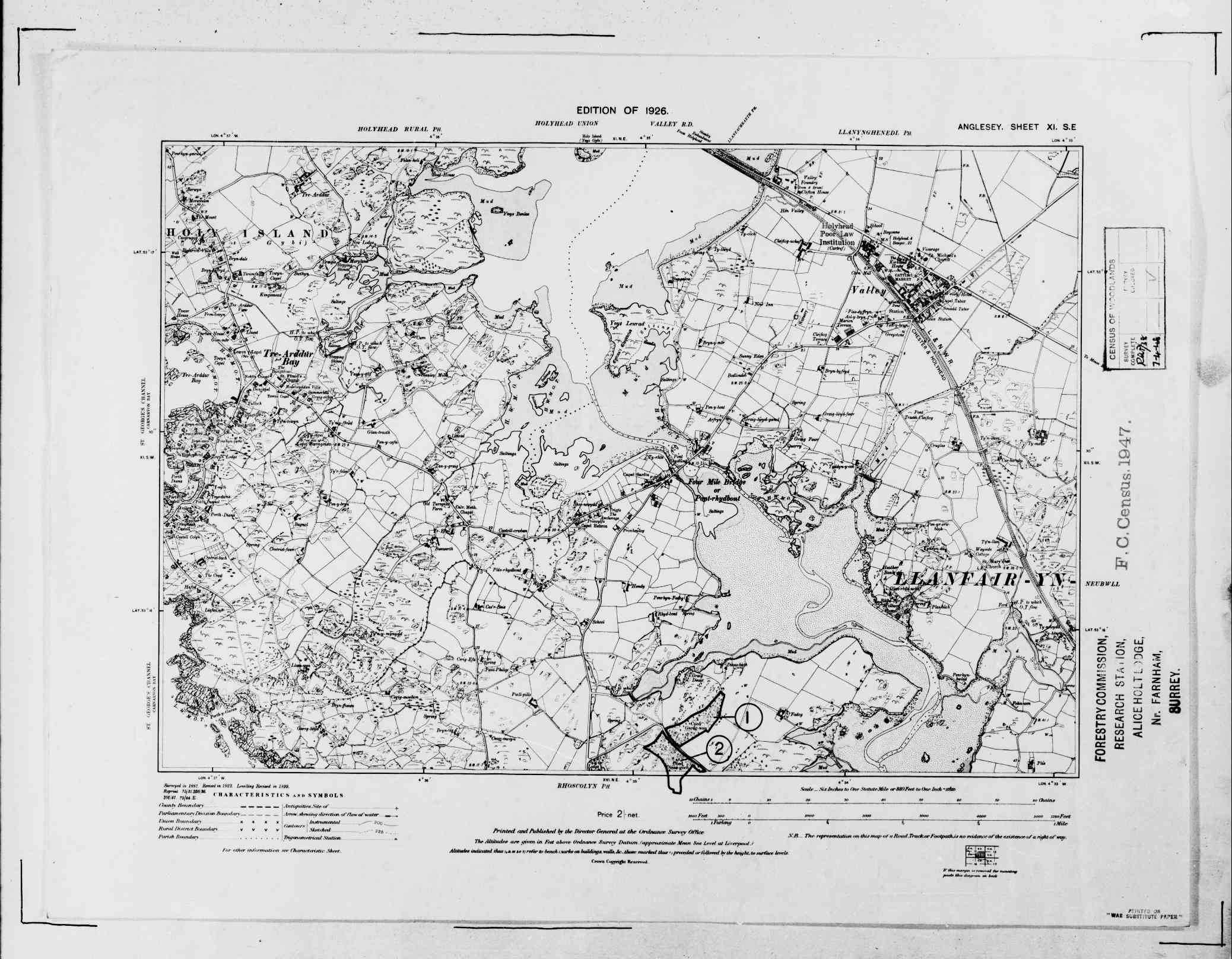 Detailed Old Map of anglesey Ordnance Survey (OS) Map Sheet 11 SE ...