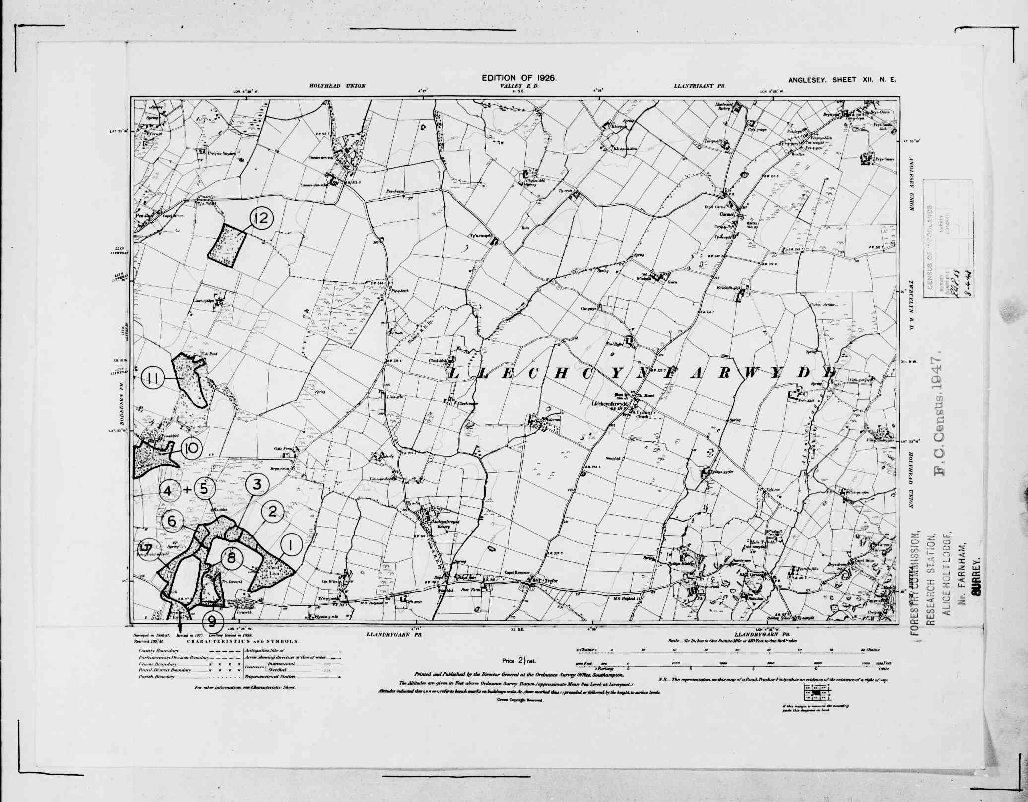 Detailed Old Map of anglesey Ordnance Survey (OS) Map Sheet 12 NE ...