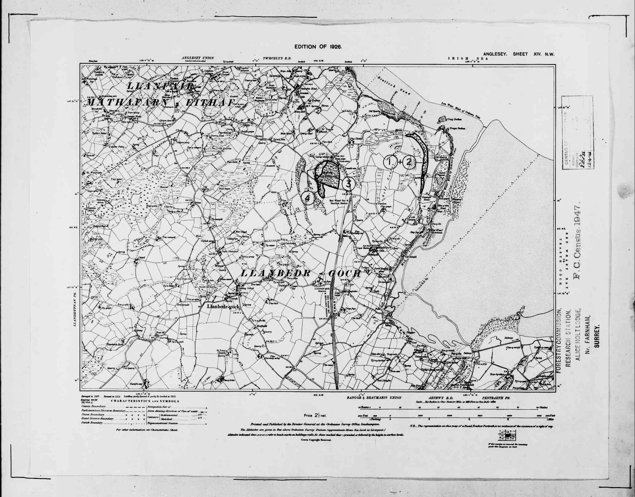 Detailed Old Map of anglesey Ordnance Survey (OS) Map Sheet 14 NW ...