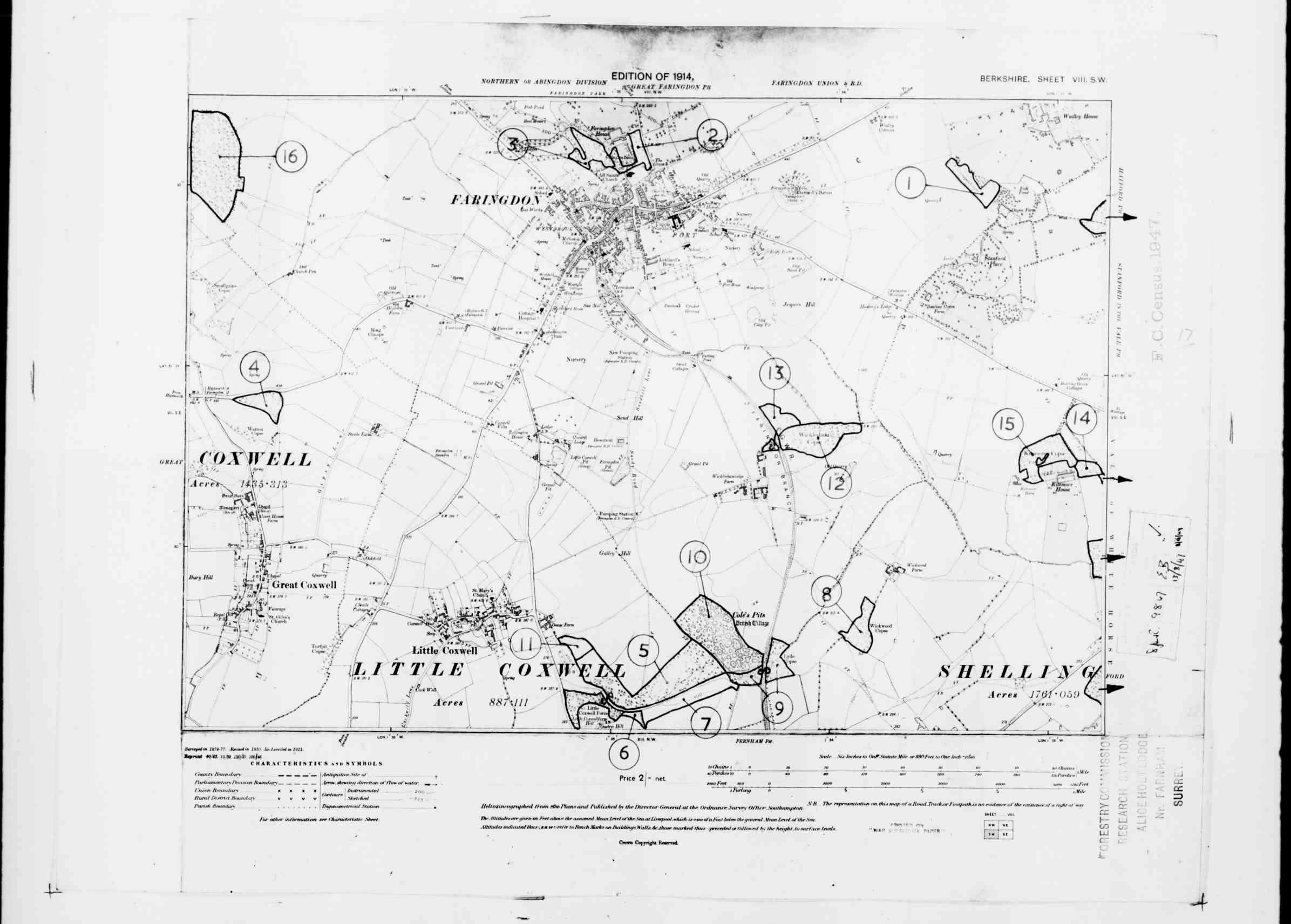 Detailed Old Map of berkshire Ordnance Survey (OS) Map Sheet SW (Sheet ...