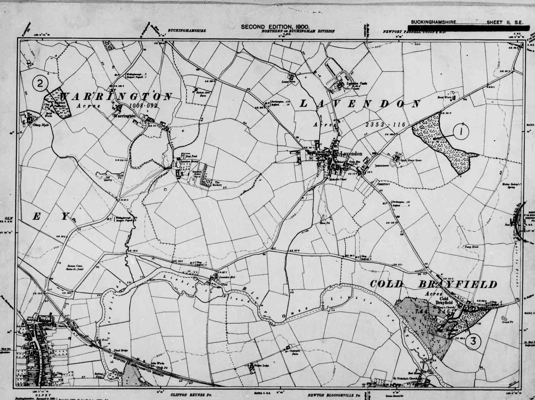 Detailed Old Map of buckinghamshire Ordnance Survey (OS) Map Sheet 2 SE ...