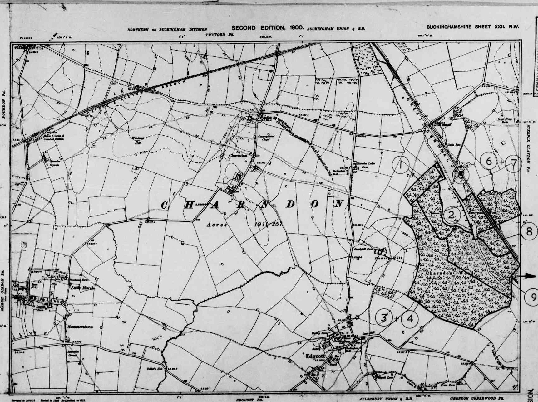 Detailed Old Map of buckinghamshire Ordnance Survey (OS) Map Sheet 22 ...