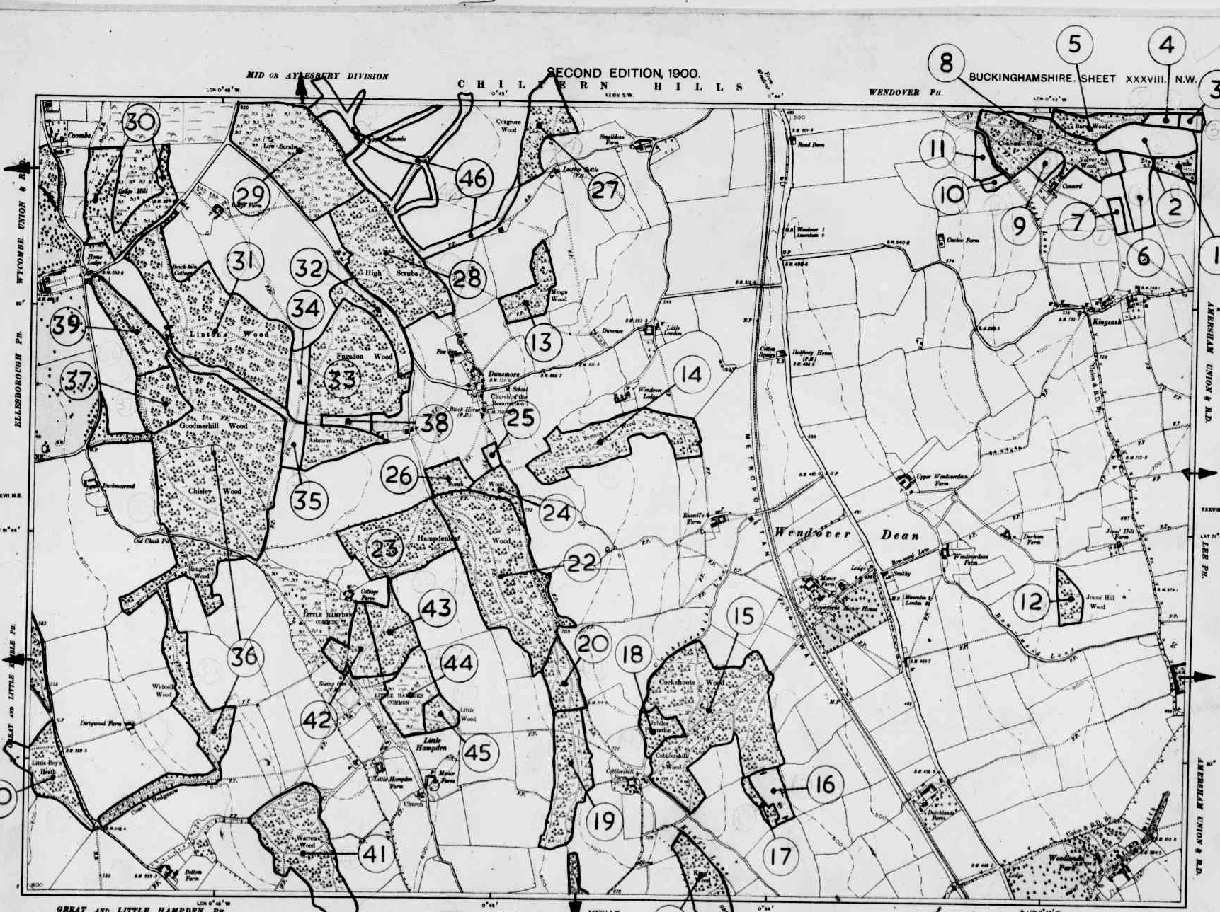 Detailed Old Map of buckinghamshire Ordnance Survey (OS) Map Sheet 38 ...