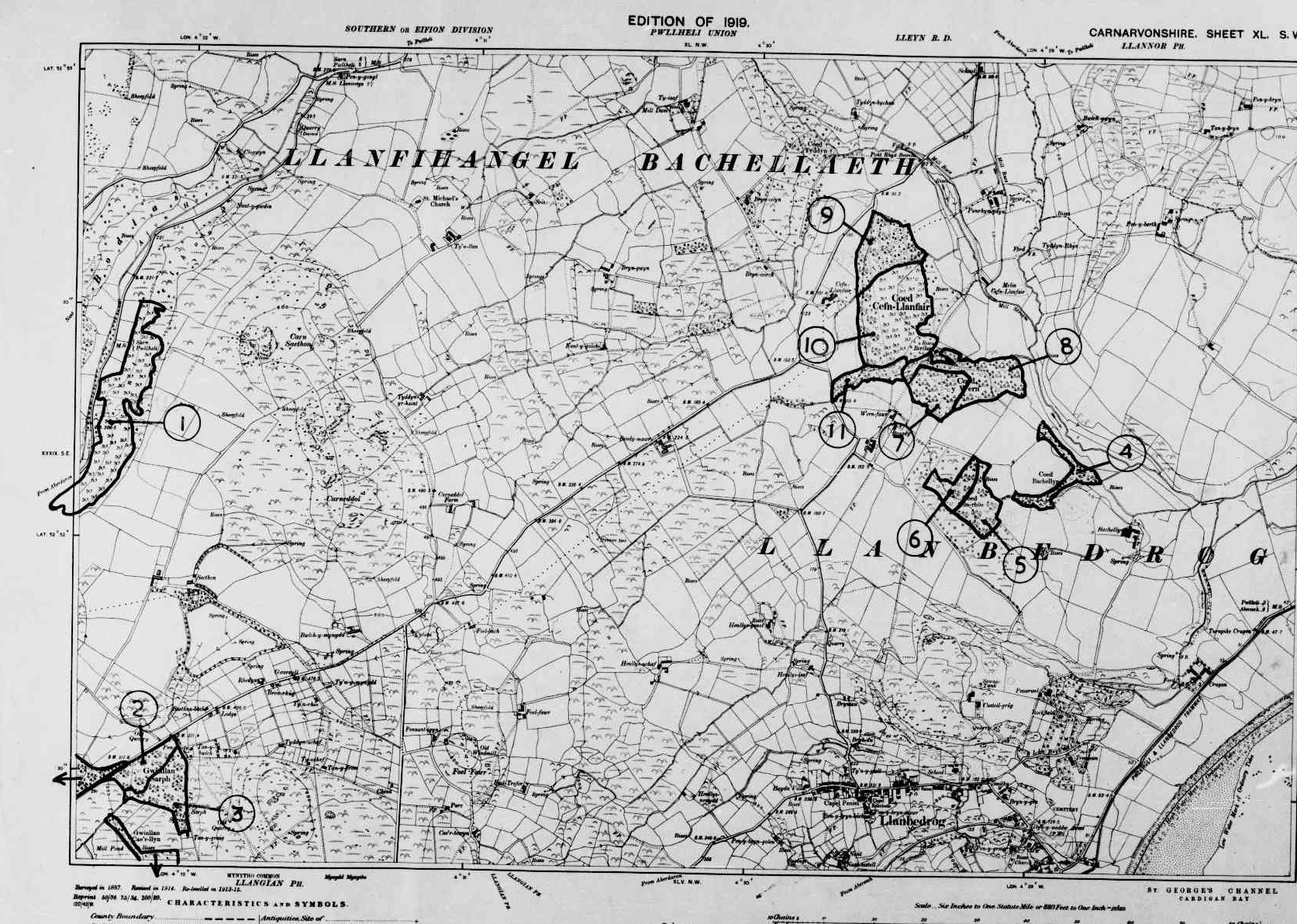 Detailed Old Map of caernarvonshire Ordnance Survey (OS) Map Sheet 40 ...