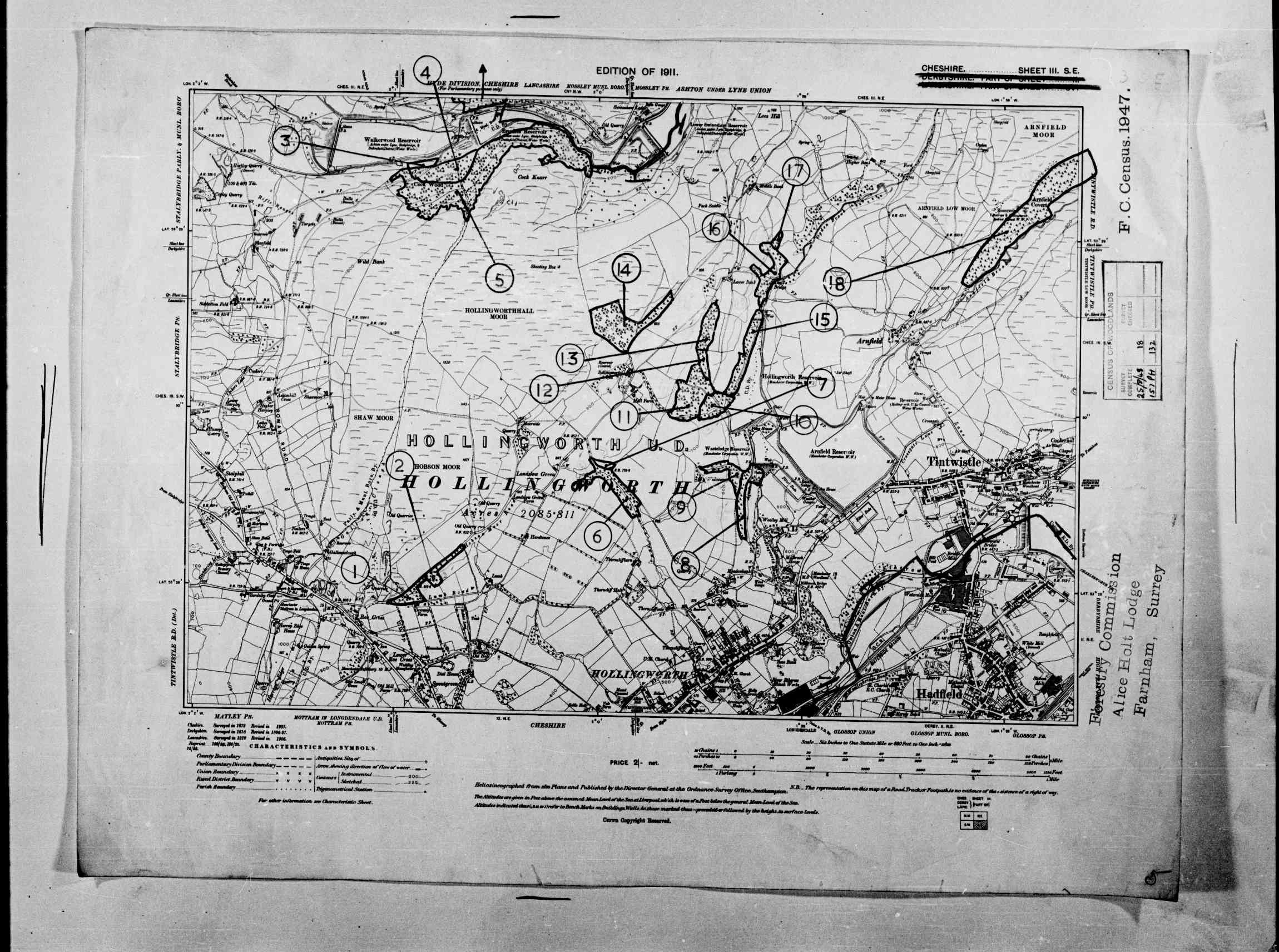 Detailed Old Map of cheshire Ordnance Survey (OS) Map Sheet 3 SE (Sheet ...