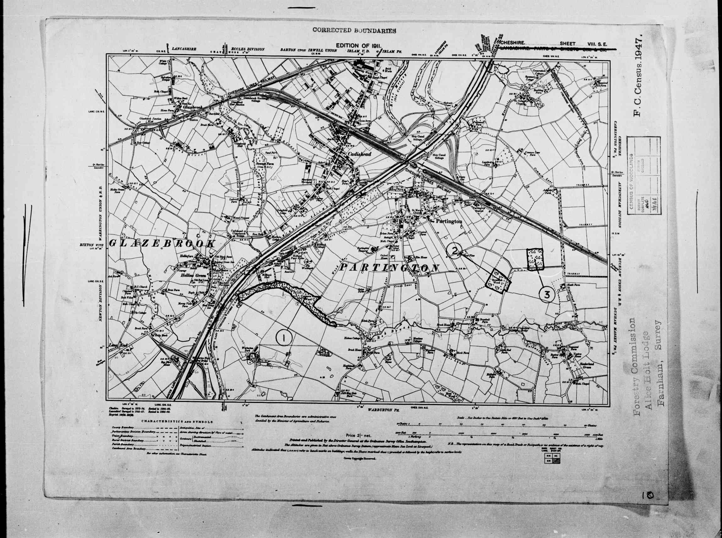 Detailed Old Map of cheshire Ordnance Survey (OS) Map Sheet 8 SE (Sheet ...