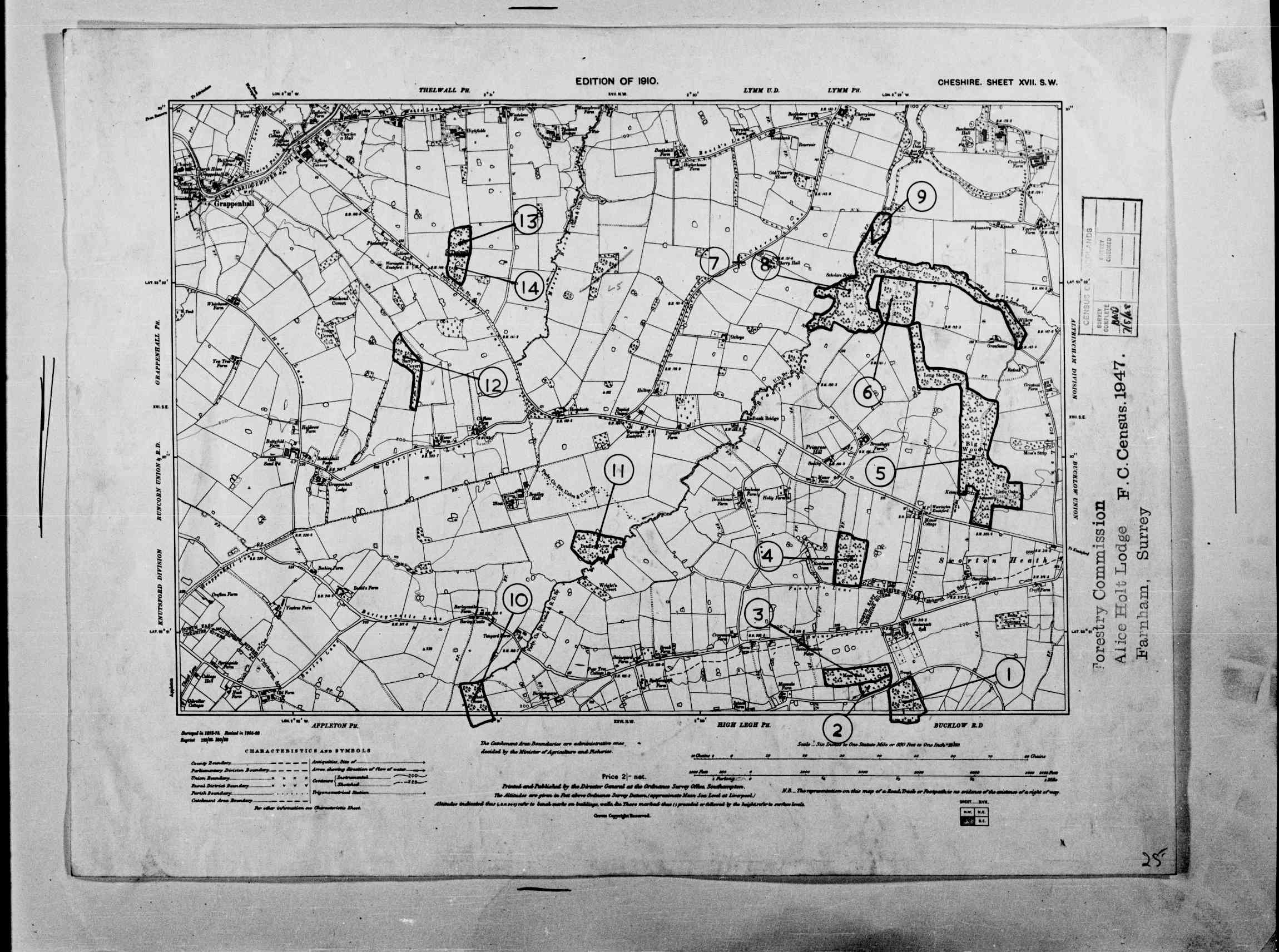 Detailed Old Map of cheshire Ordnance Survey (OS) Map Sheet 17 SW ...