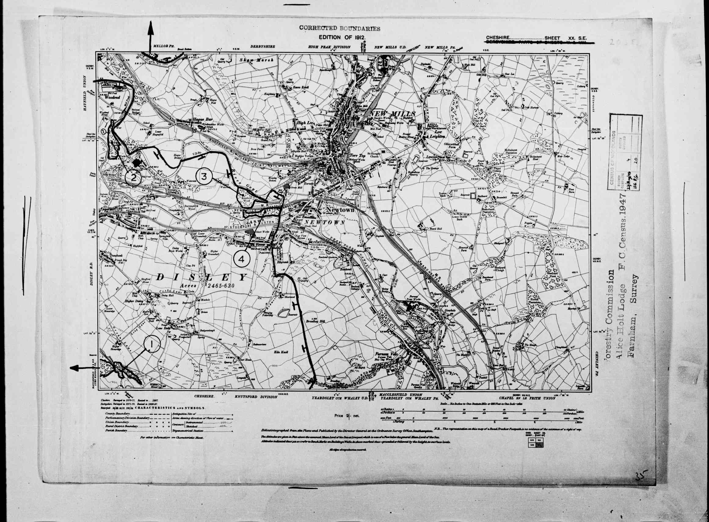Detailed Old Map of cheshire Ordnance Survey (OS) Map Sheet 20 SE ...