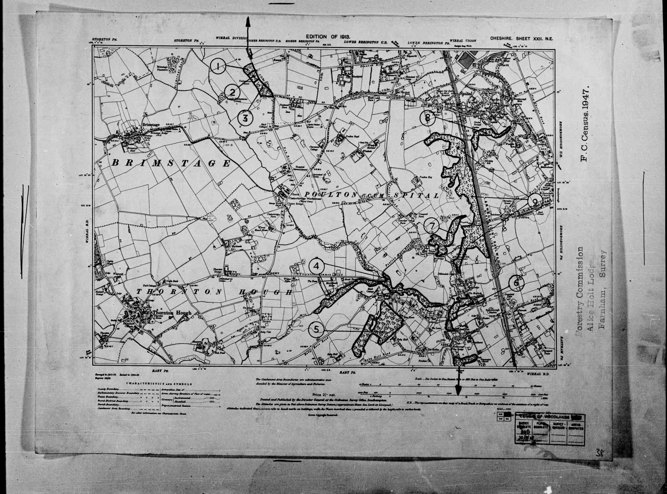 Detailed Old Map of cheshire Ordnance Survey (OS) Map Sheet 22 NE ...