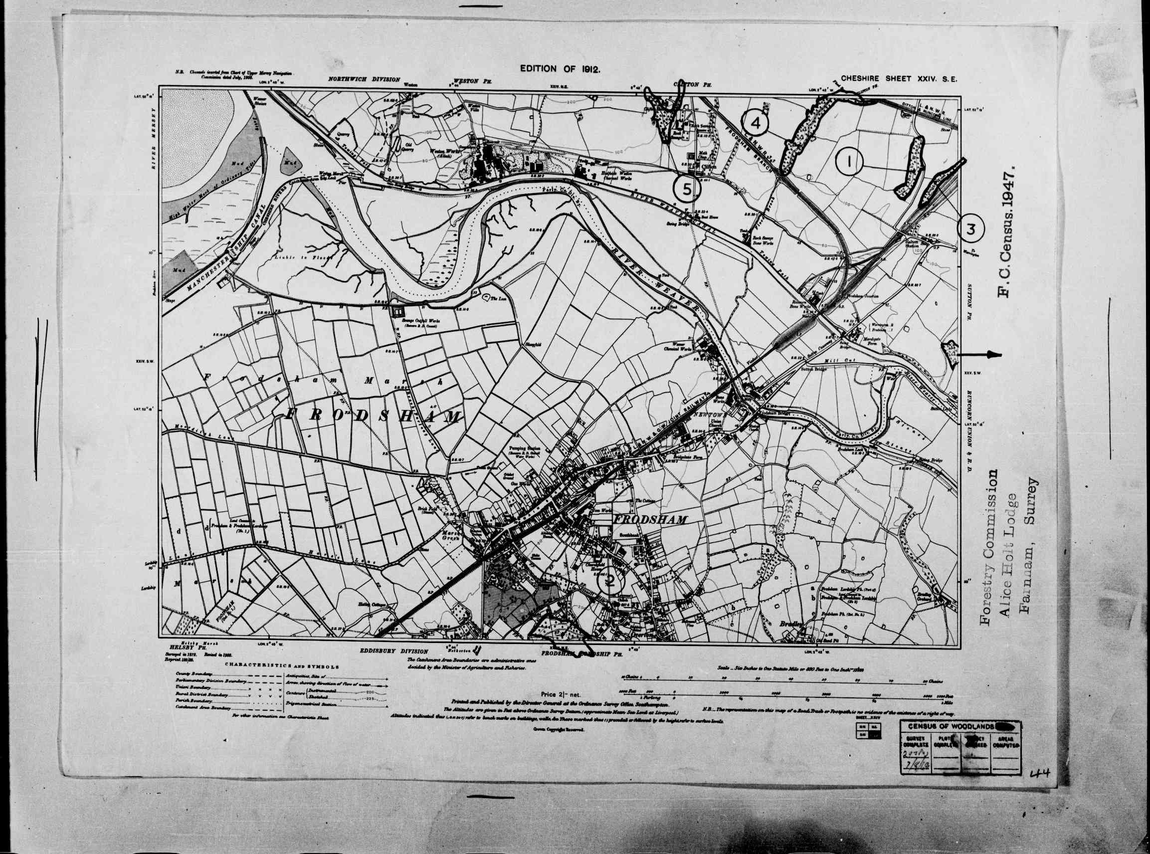 Detailed Old Map of cheshire Ordnance Survey (OS) Map Sheet 24 SE ...