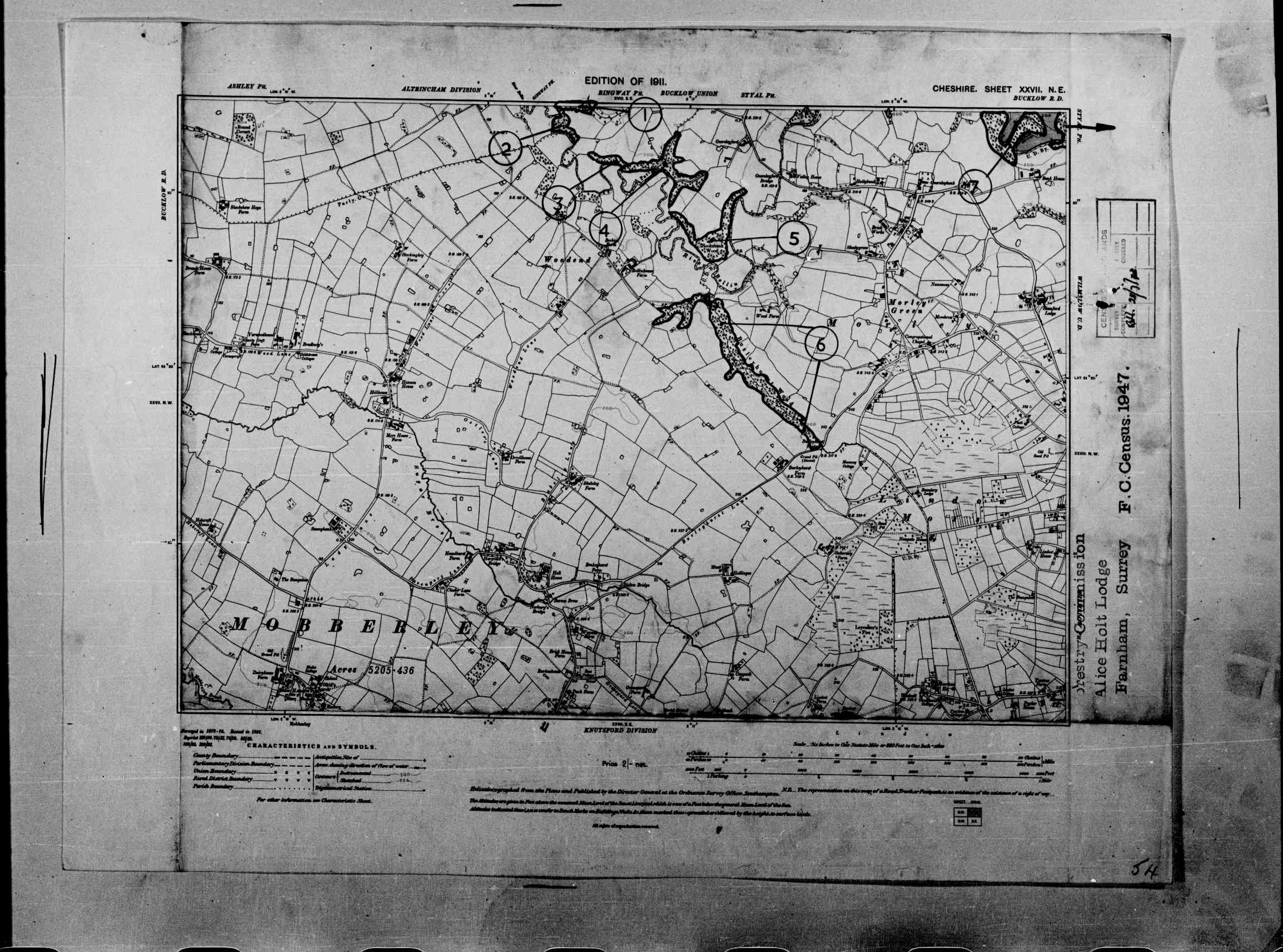 Detailed Old Map of cheshire Ordnance Survey (OS) Map Sheet 27 NE ...