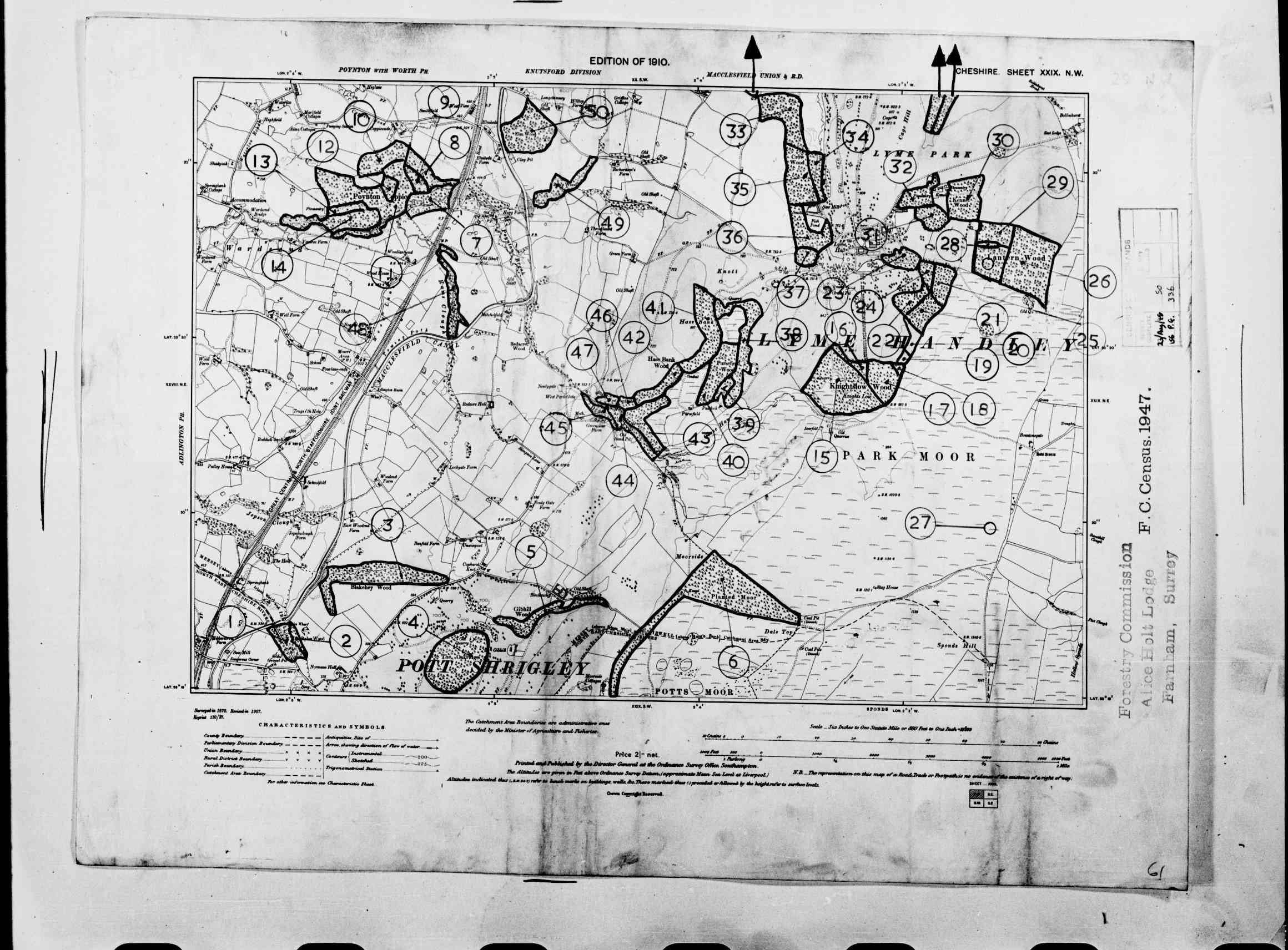Detailed Old Map of cheshire Ordnance Survey (OS) Map Sheet 29 NWA ...