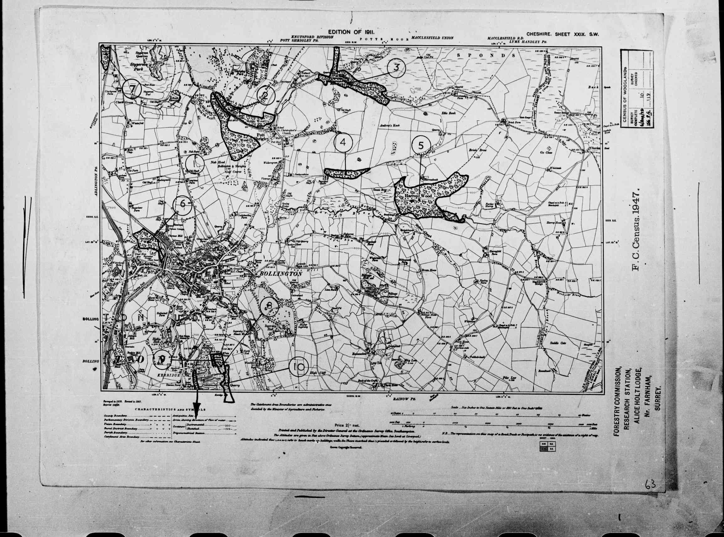 Detailed Old Map of cheshire Ordnance Survey (OS) Map Sheet 29 SW ...