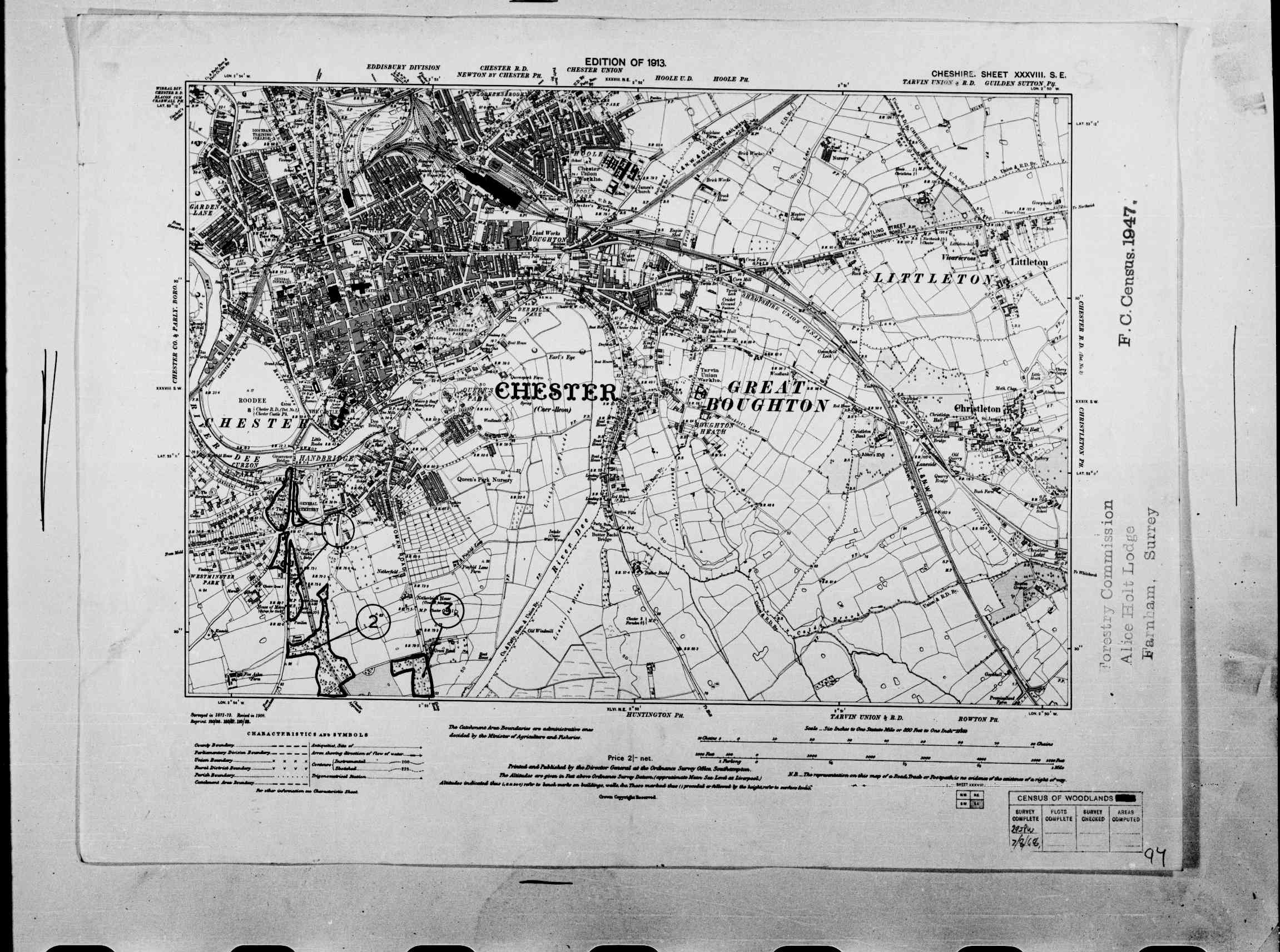 Detailed Old Map of cheshire Ordnance Survey (OS) Map Sheet 38 SE ...