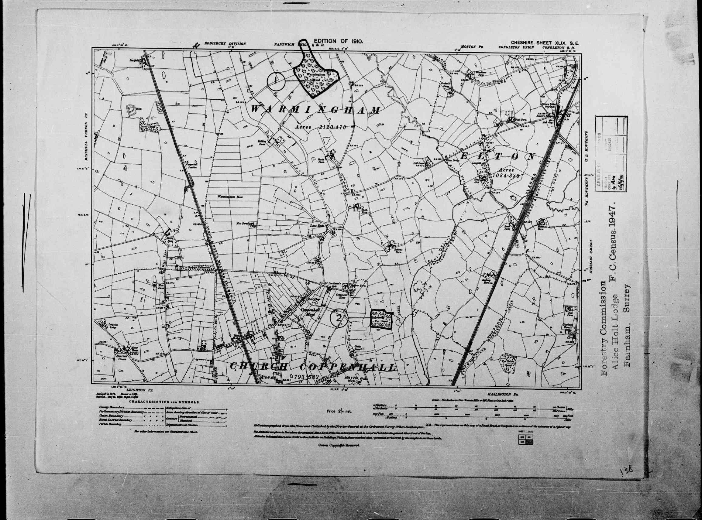 Detailed Old Map of cheshire Ordnance Survey (OS) Map Sheet 49 SE ...