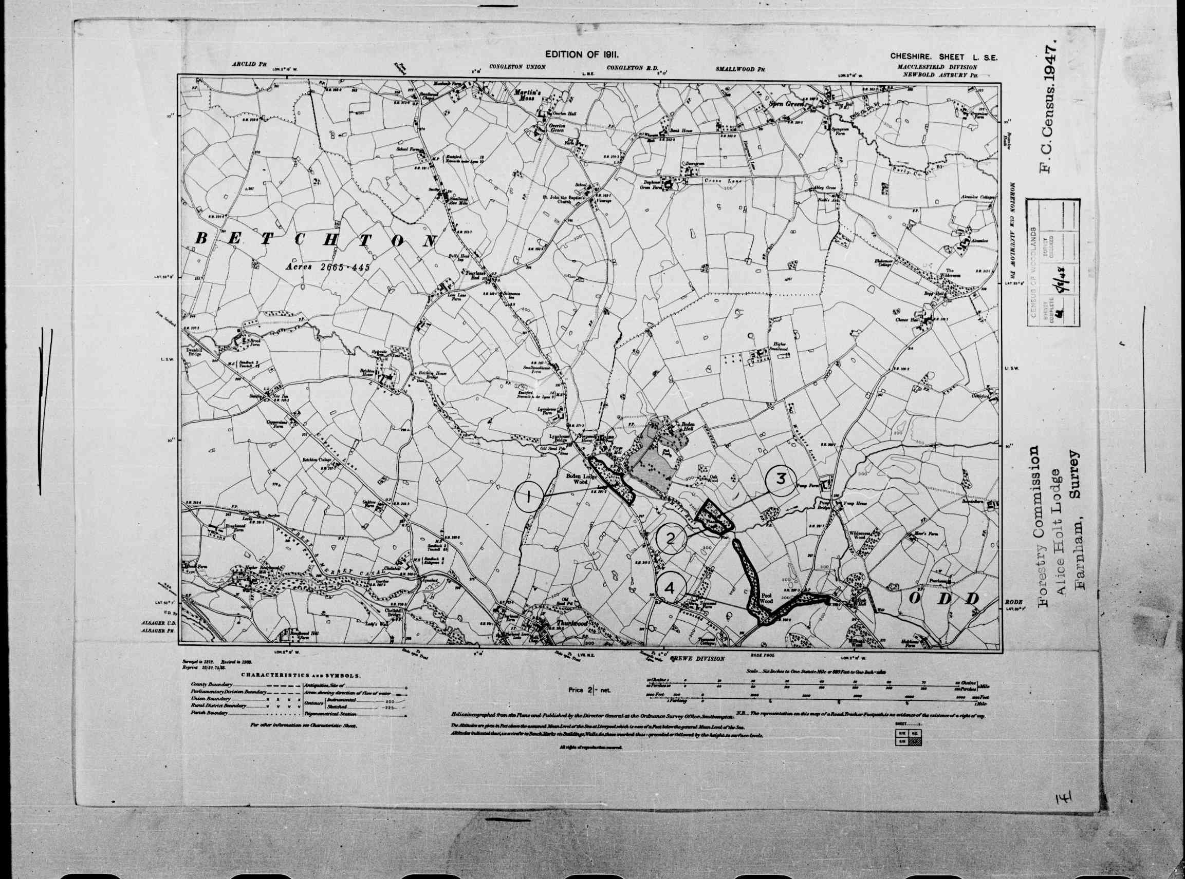 Detailed Old Map of cheshire Ordnance Survey (OS) Map Sheet 50 SE ...