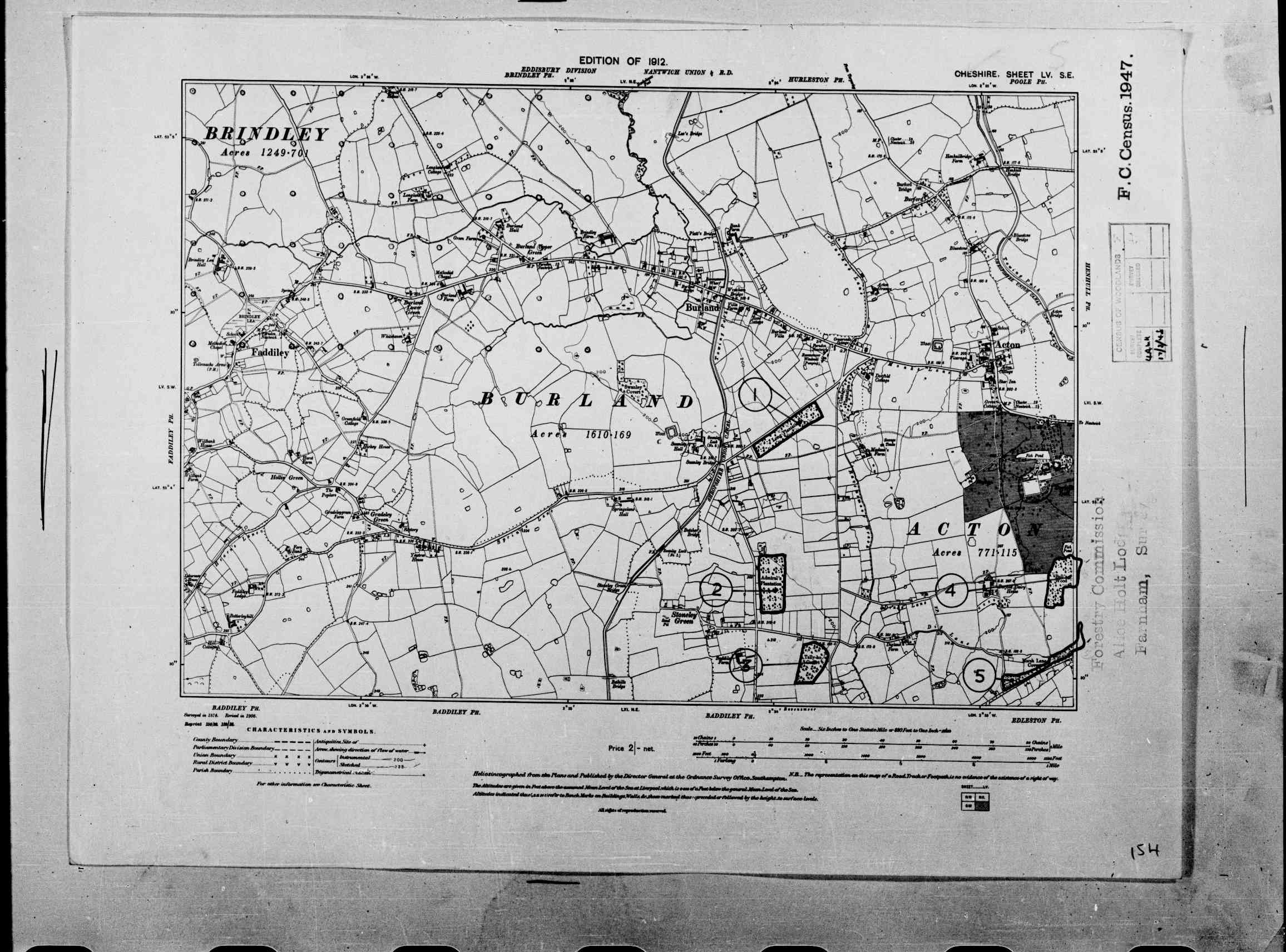 Detailed Old Map of cheshire Ordnance Survey (OS) Map Sheet 55 SE ...