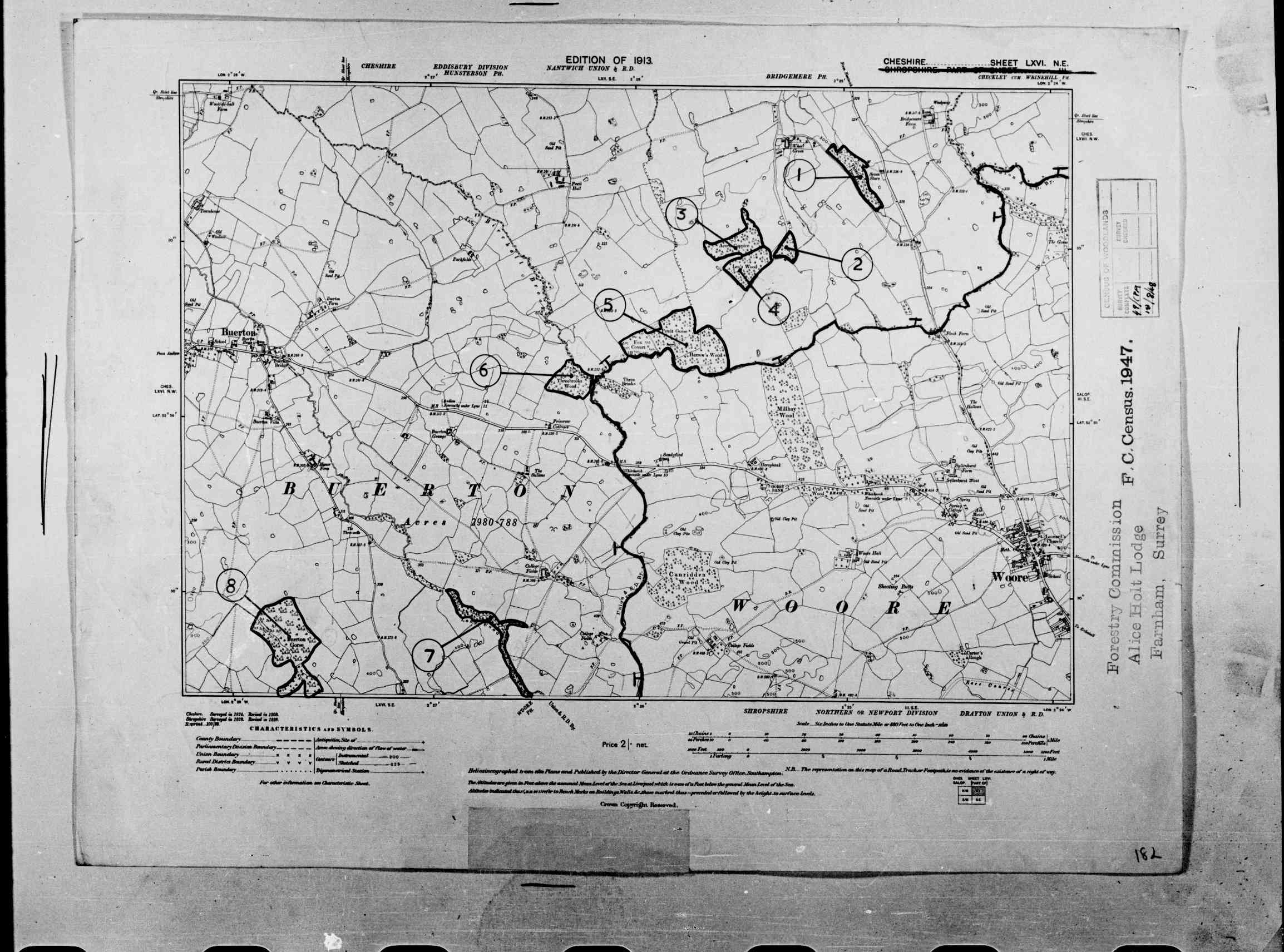 Detailed Old Map of cheshire Ordnance Survey (OS) Map Sheet 66 NE ...