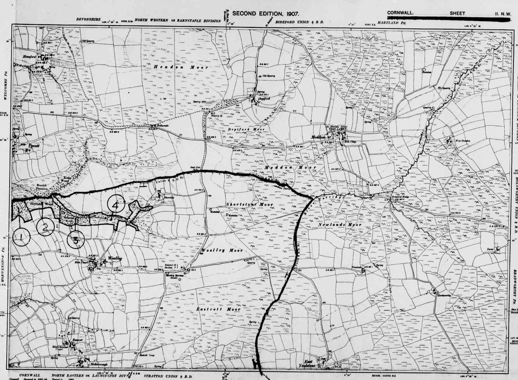 Detailed Old Map of cornwall Ordnance Survey (OS) Map Sheet 2 NW (Sheet ...