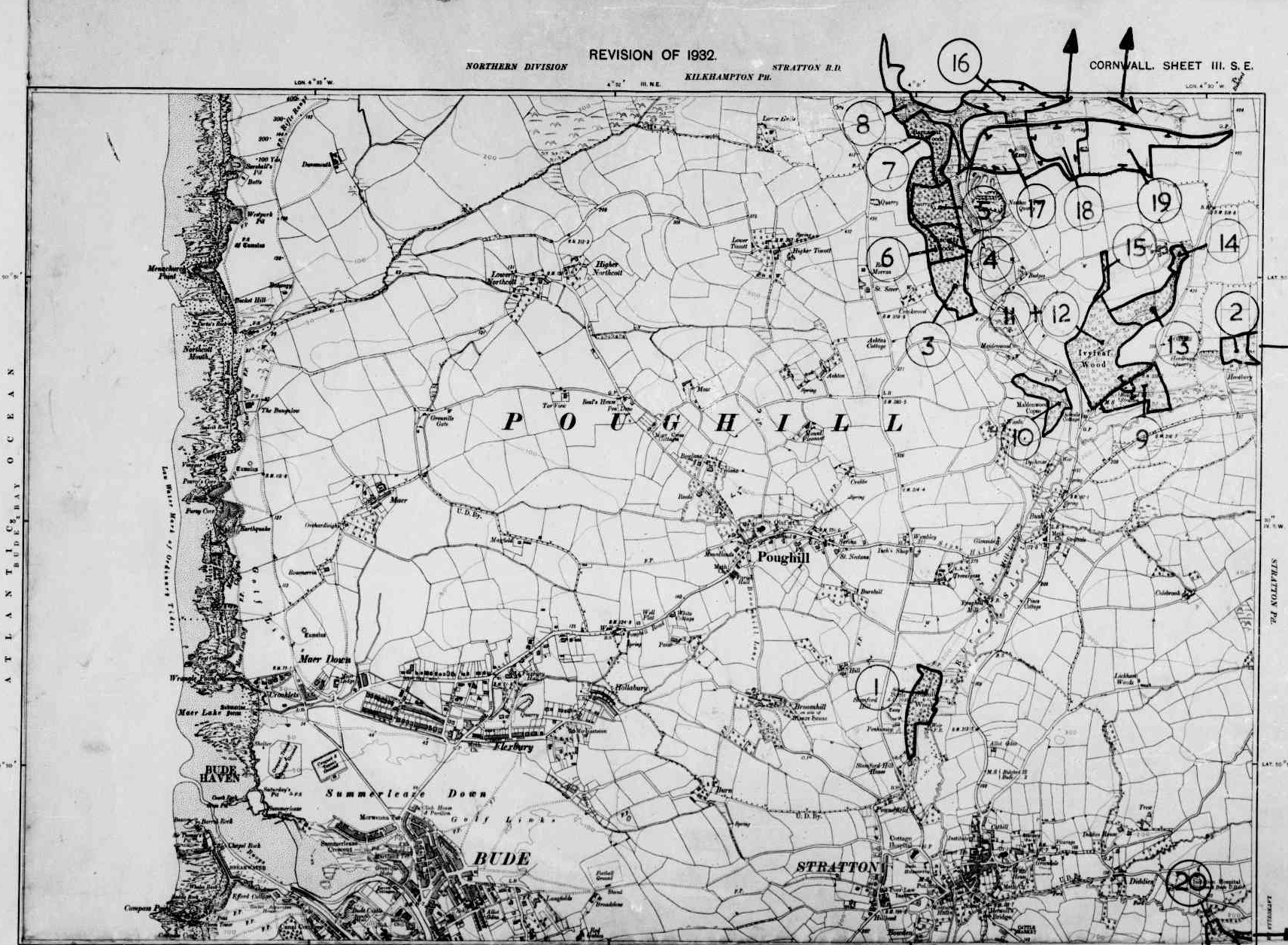 Detailed Old Map of cornwall Ordnance Survey (OS) Map Sheet 3 SE (Sheet ...