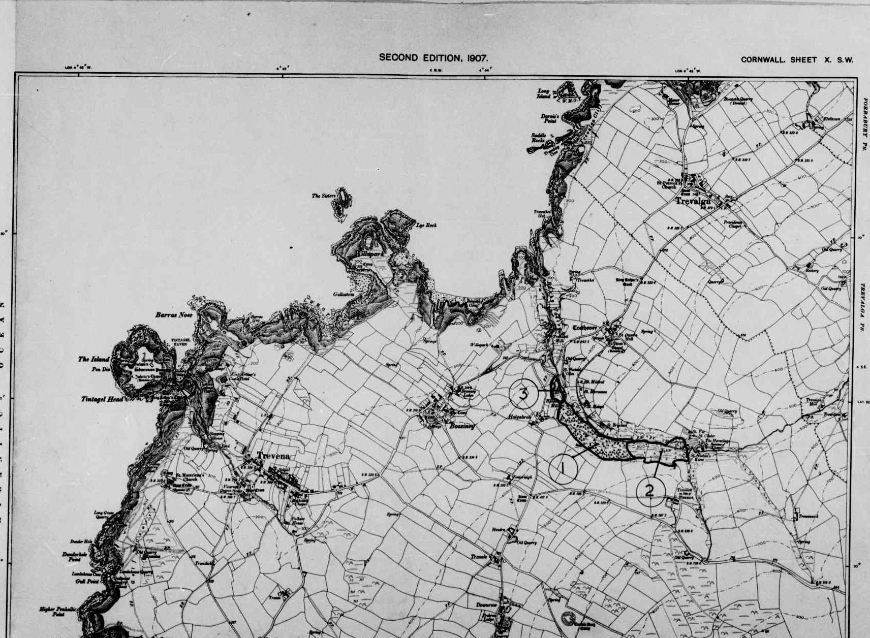 Detailed Old Map of cornwall Ordnance Survey (OS) Map Sheet 10 SW ...