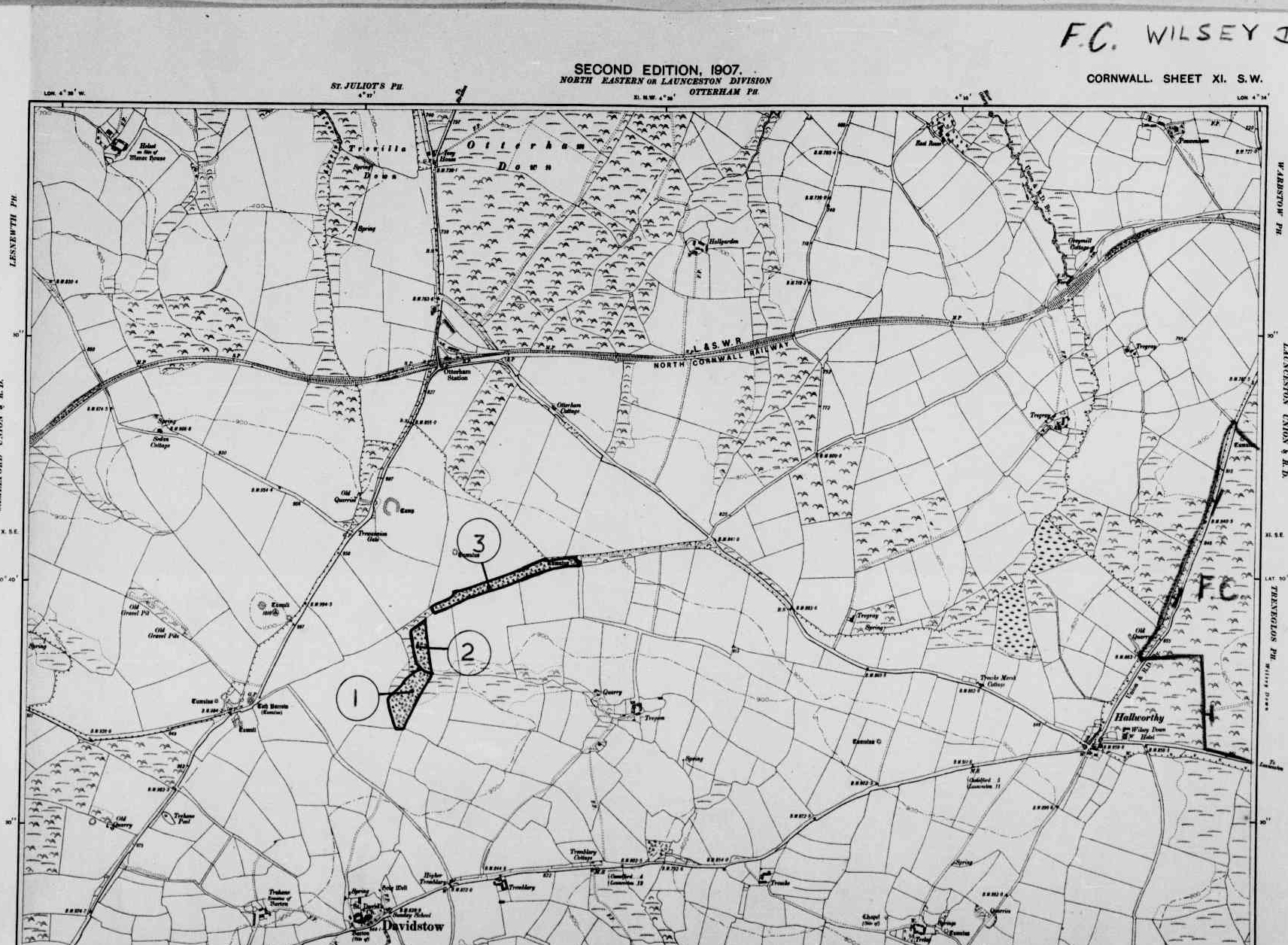 Detailed Old Map of cornwall Ordnance Survey (OS) Map Sheet 11 SW ...