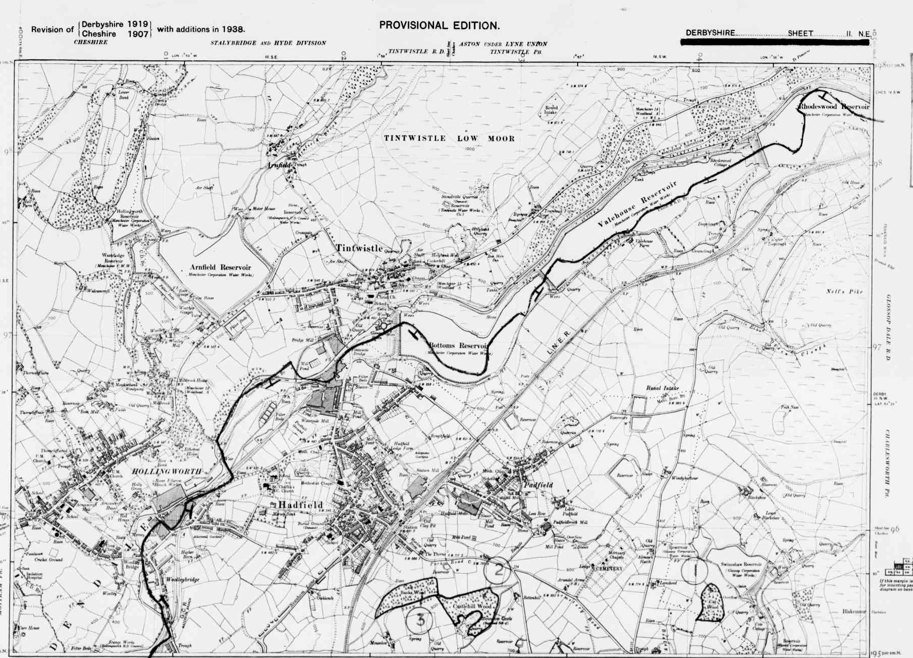 Detailed Old Map of derbyshire Ordnance Survey (OS) Map Sheet 2 NE ...