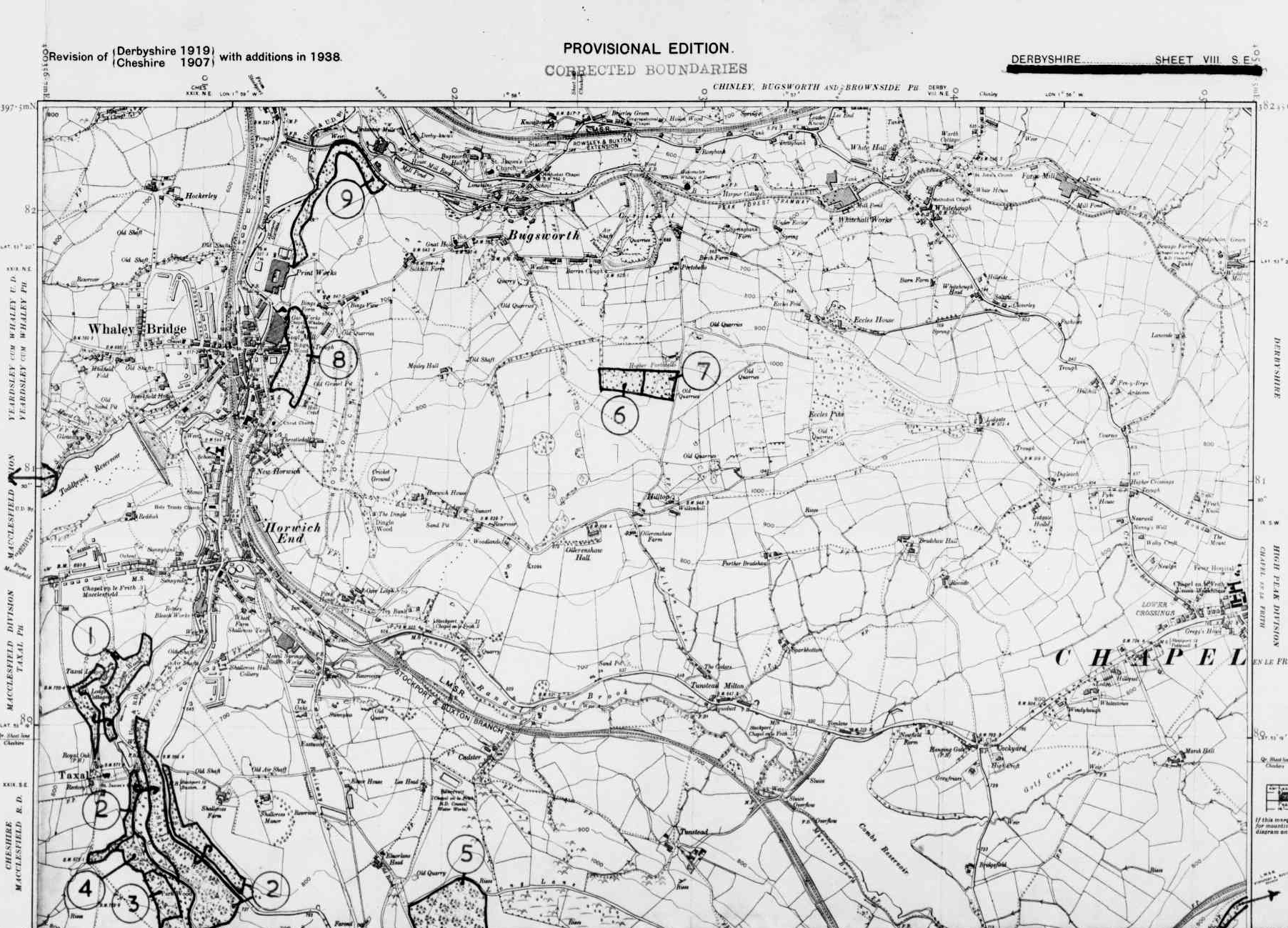 Detailed Old Map of derbyshire Ordnance Survey (OS) Map Sheet 8 SE ...