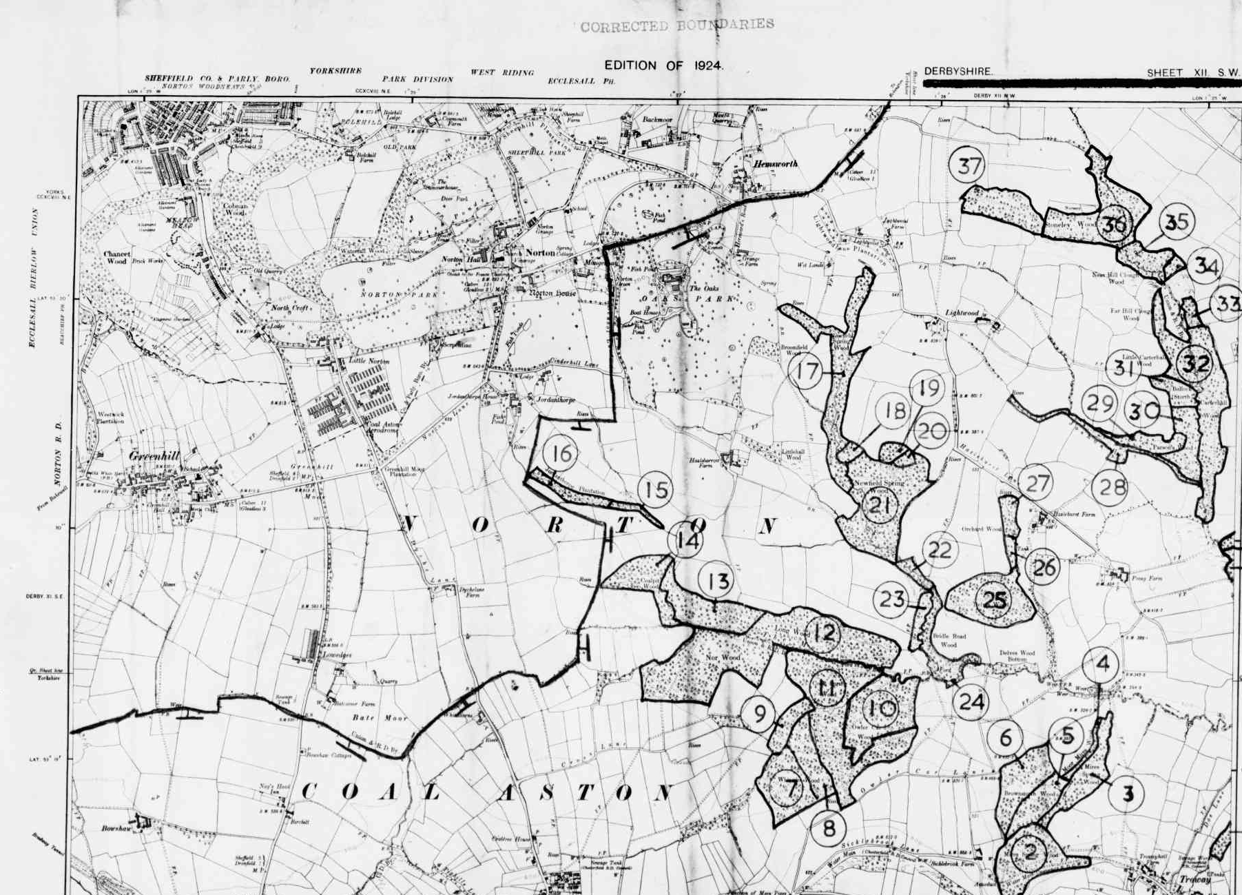 Detailed Old Map of derbyshire Ordnance Survey (OS) Map Sheet 12 SW ...