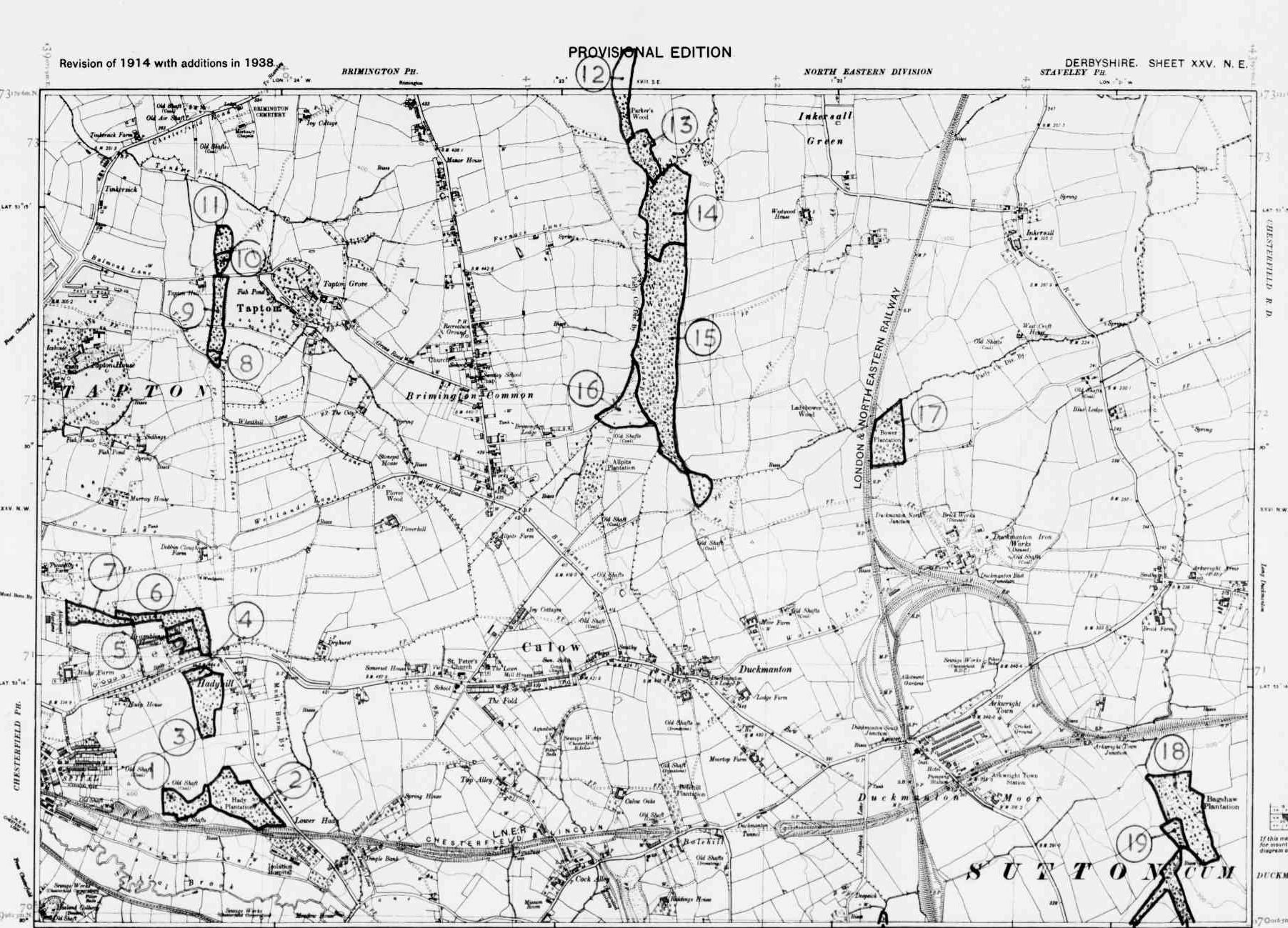 Detailed Old Map of derbyshire Ordnance Survey (OS) Map Sheet 25 NE ...