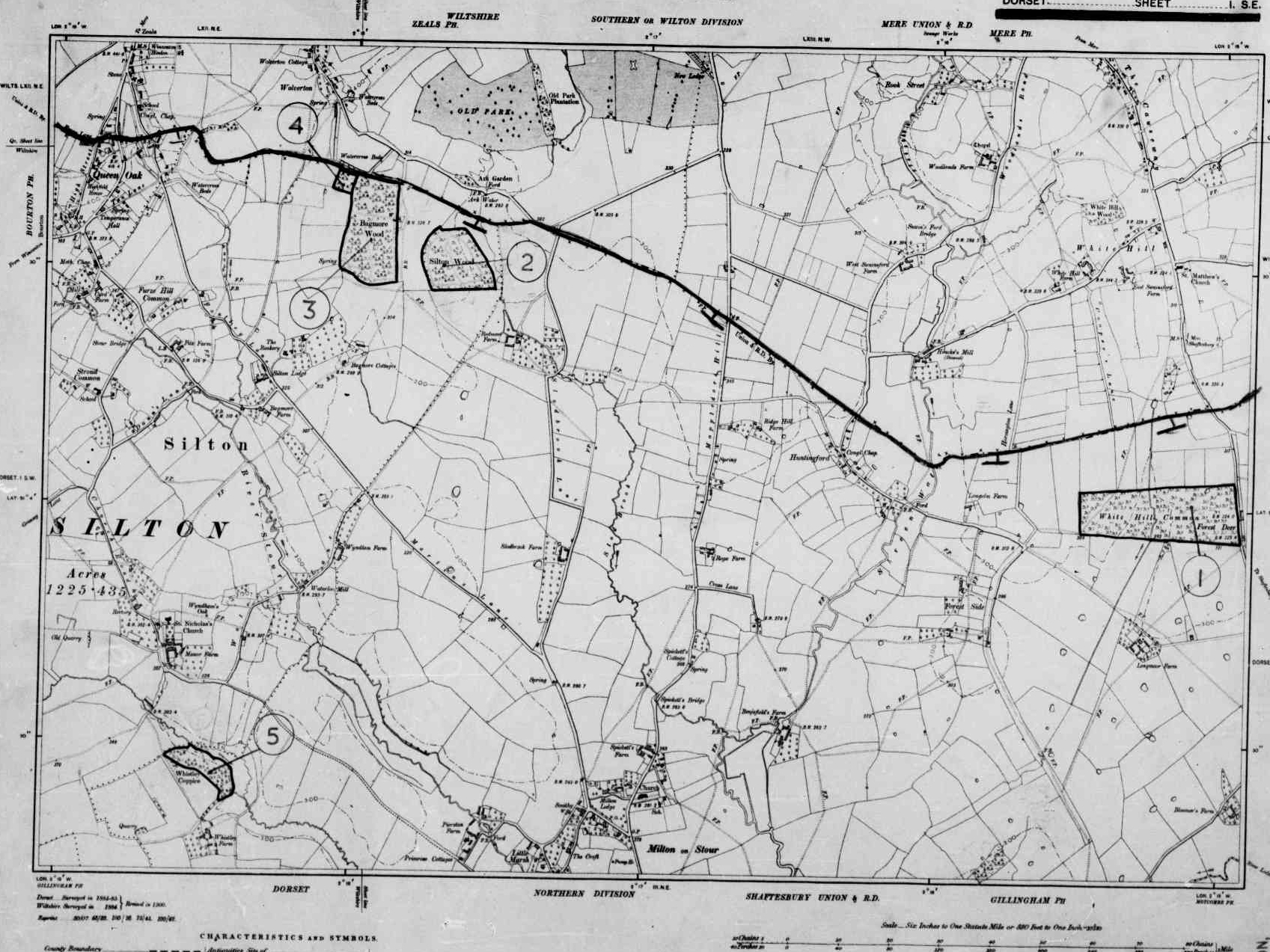 Detailed Old Map of dorset Ordnance Survey (OS) Map Sheet 1 SE (Sheet I ...
