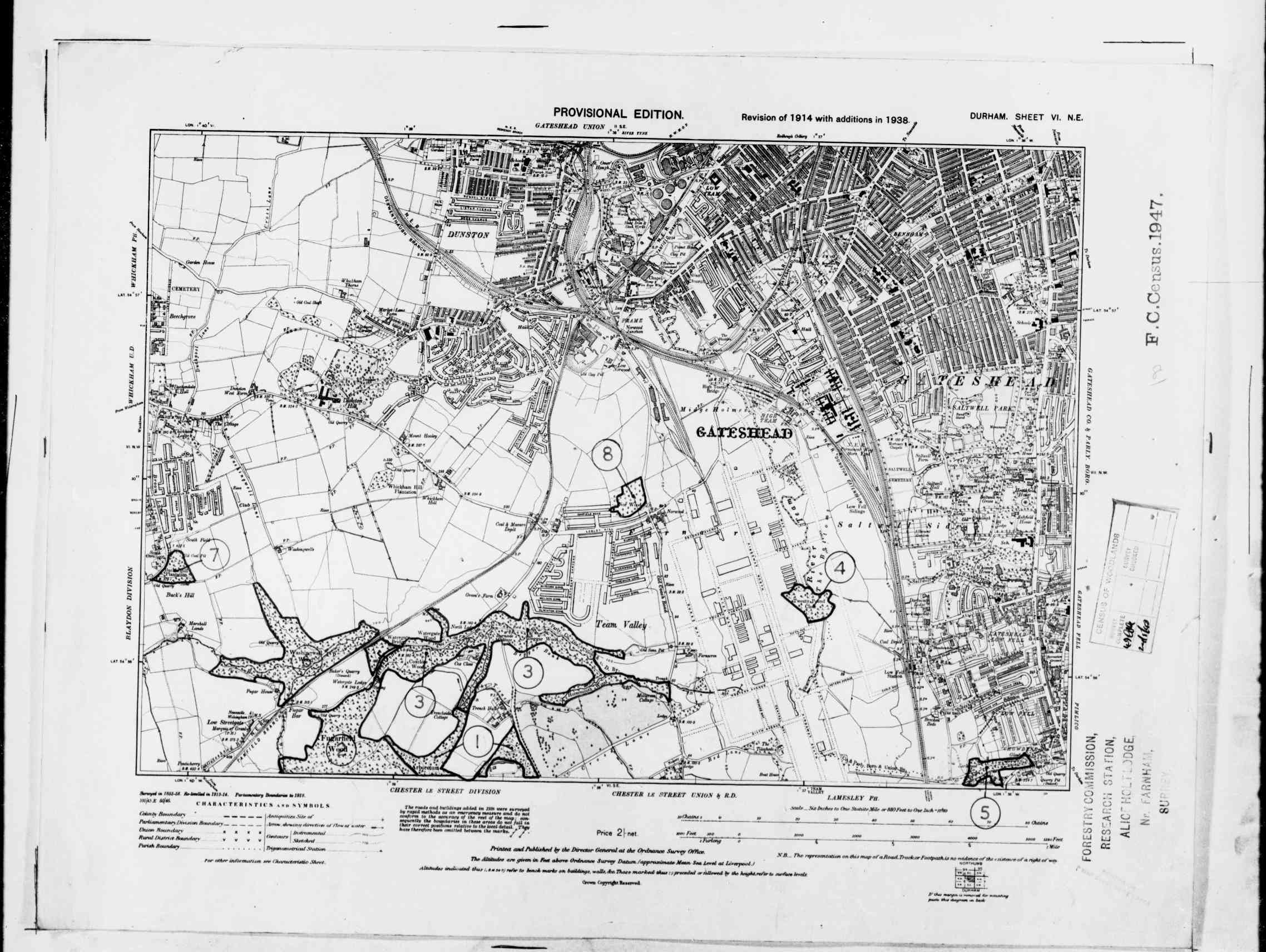 Detailed Old Map of durham Ordnance Survey (OS) Map Sheet 6 NE (Sheet ...