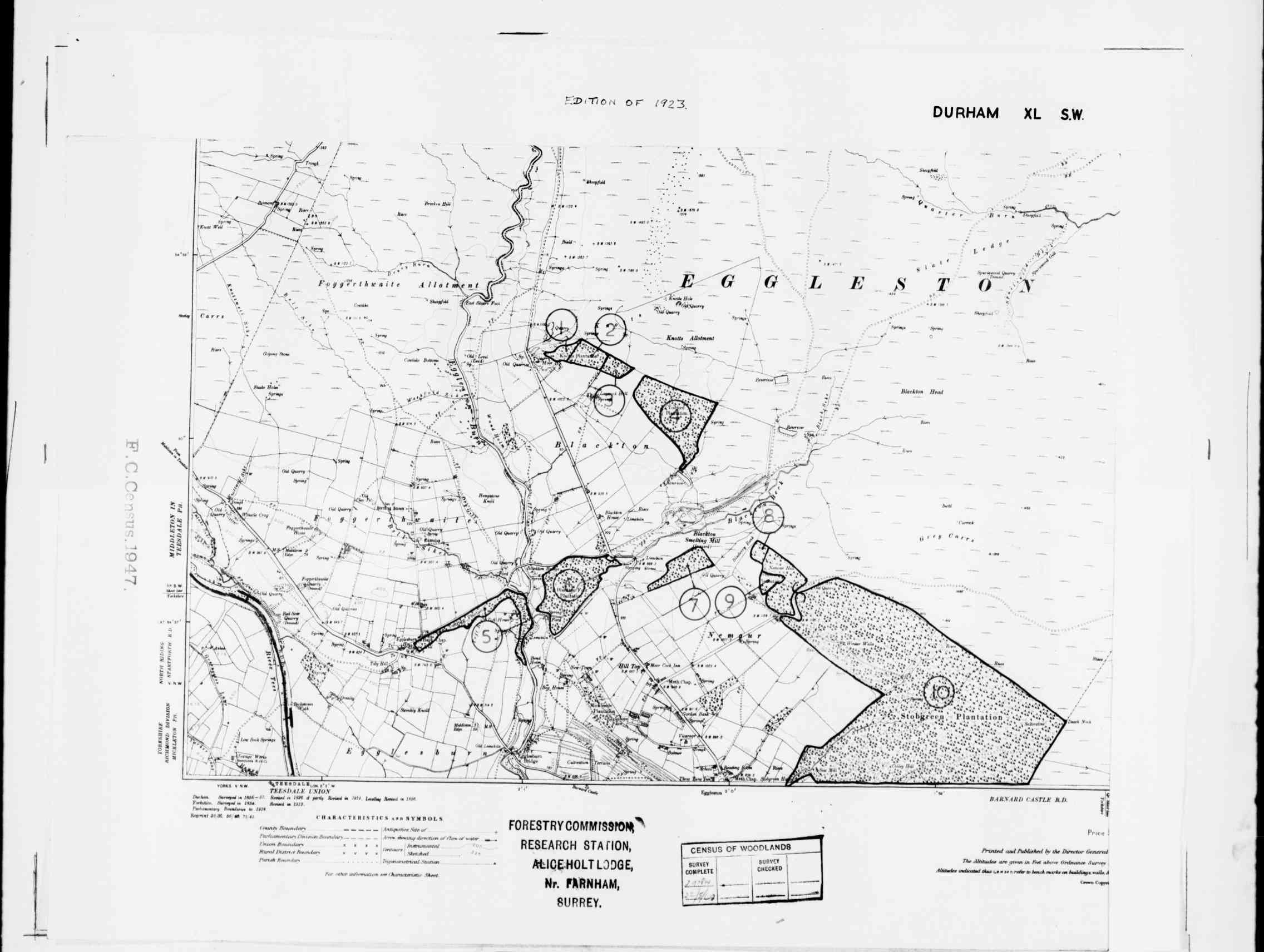Detailed Old Map of durham Ordnance Survey (OS) Map Sheet 40 SW (Sheet ...