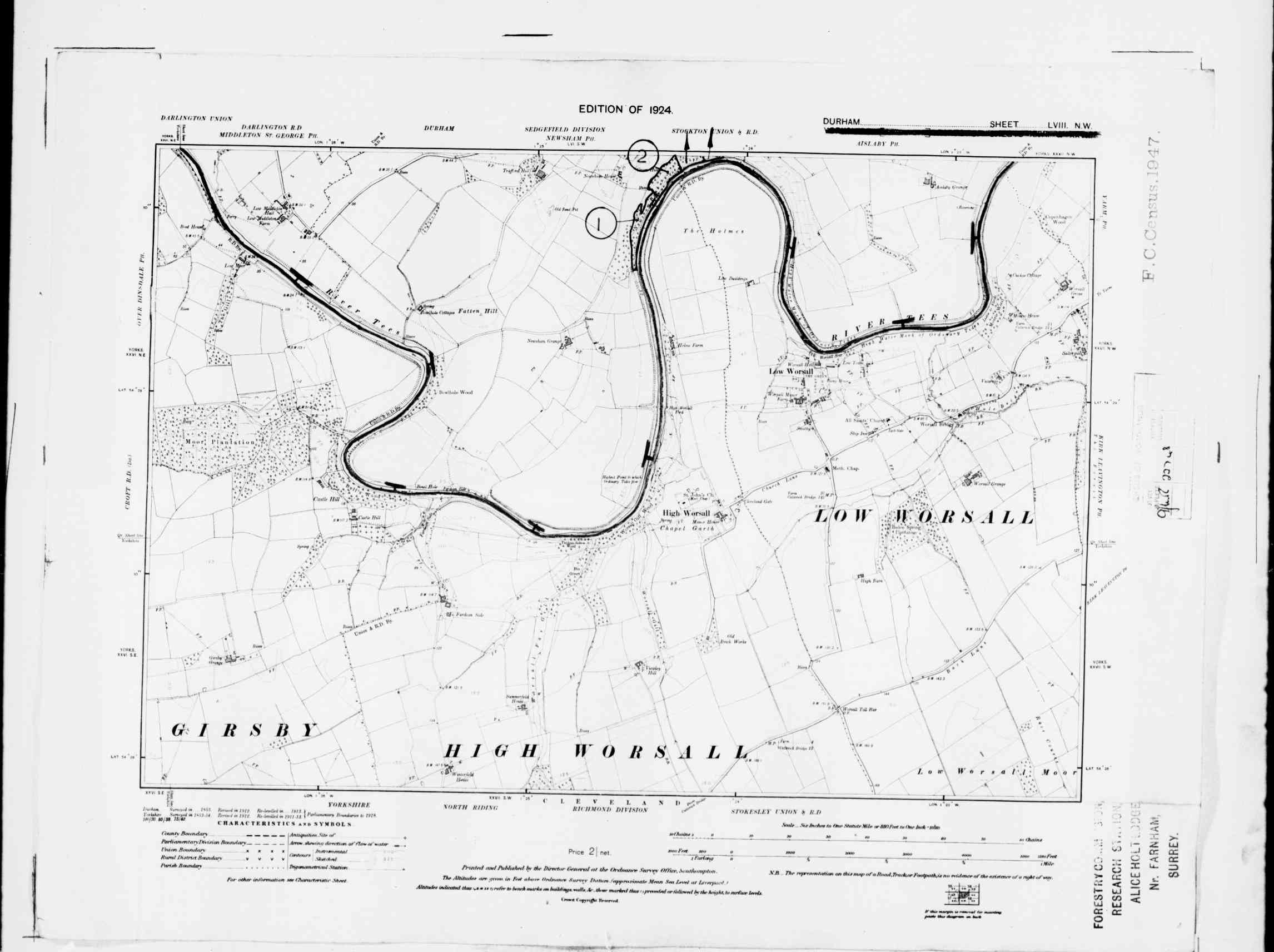 Detailed Old Map of durham Ordnance Survey (OS) Map Sheet 58 NW (Sheet ...