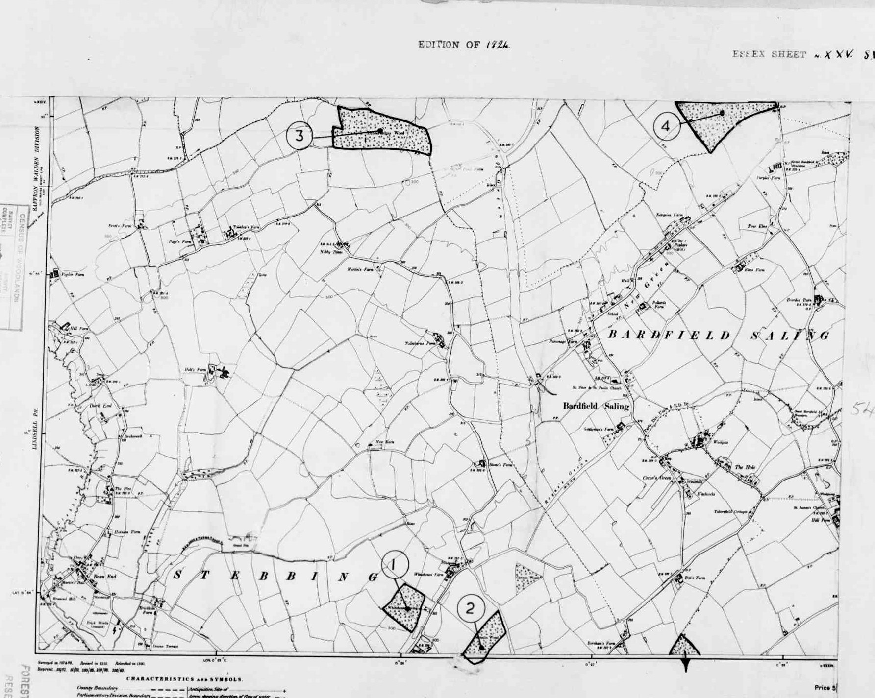 Detailed Old Map of essex Ordnance Survey (OS) Map Sheet 25 SW (Sheet ...