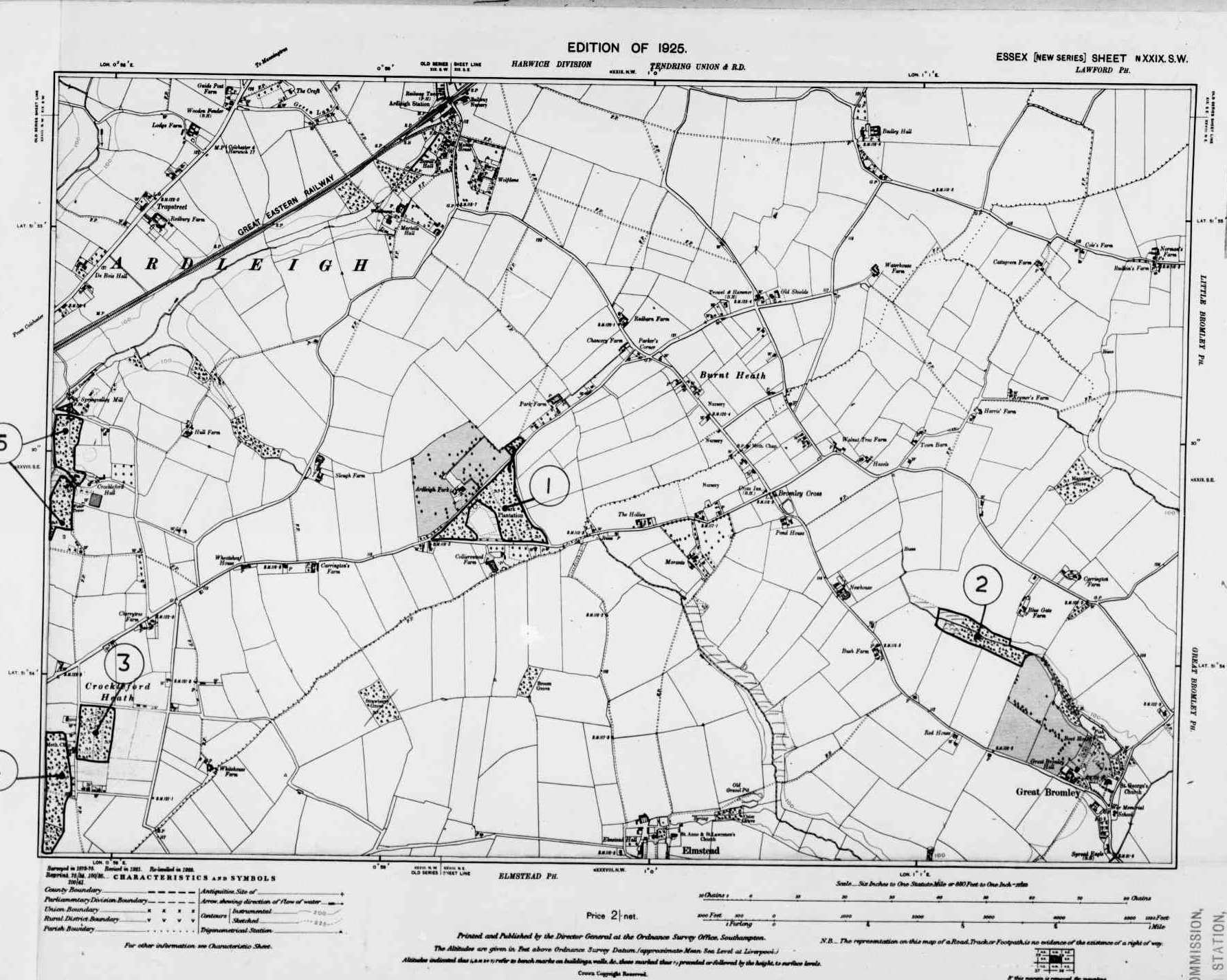 Detailed Old Map of essex Ordnance Survey (OS) Map Sheet 29 SW (Sheet ...