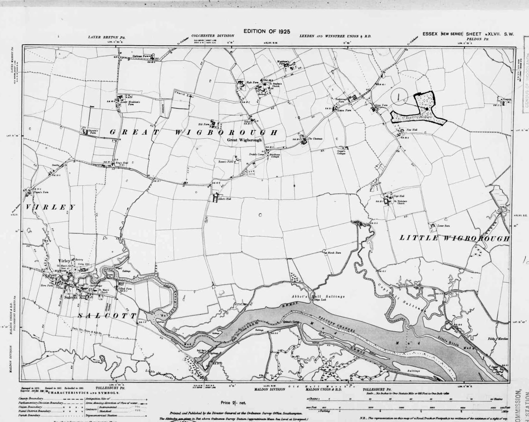 Detailed Old Map of essex Ordnance Survey (OS) Map Sheet 47 SW (Sheet ...