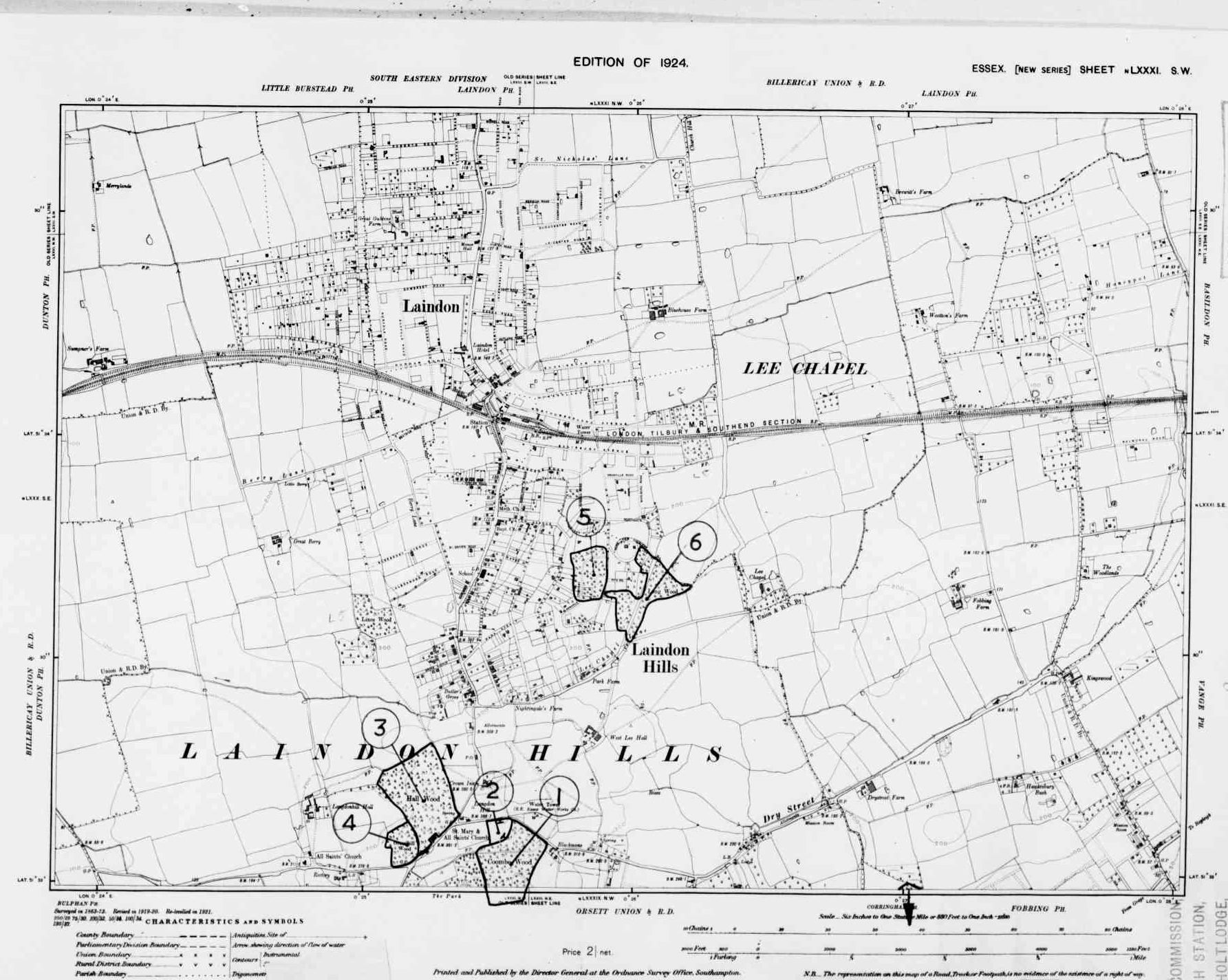Detailed Old Map of essex Ordnance Survey (OS) Map Sheet 81 SW (Sheet ...