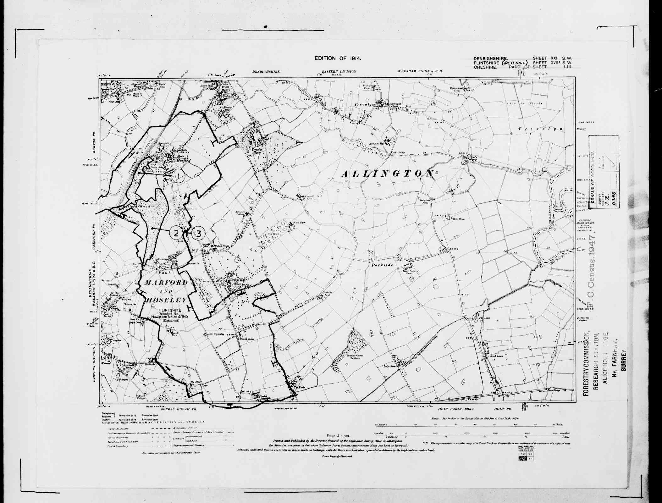 Detailed Old Map of flintshire Ordnance Survey (OS) Map Sheet 18 SW ...