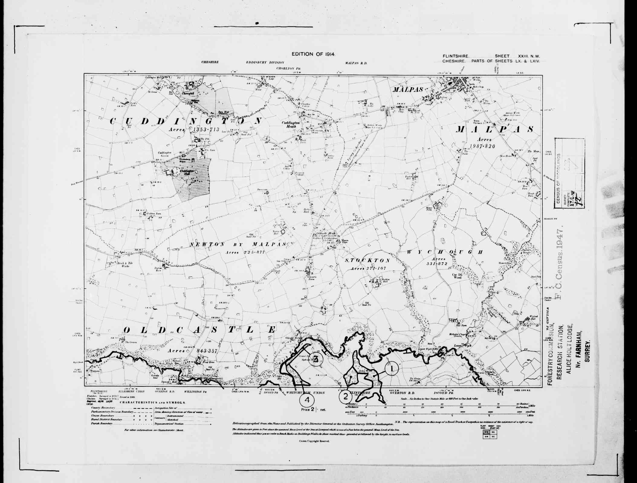 Detailed Old Map of flintshire Ordnance Survey (OS) Map Sheet 23 NW ...