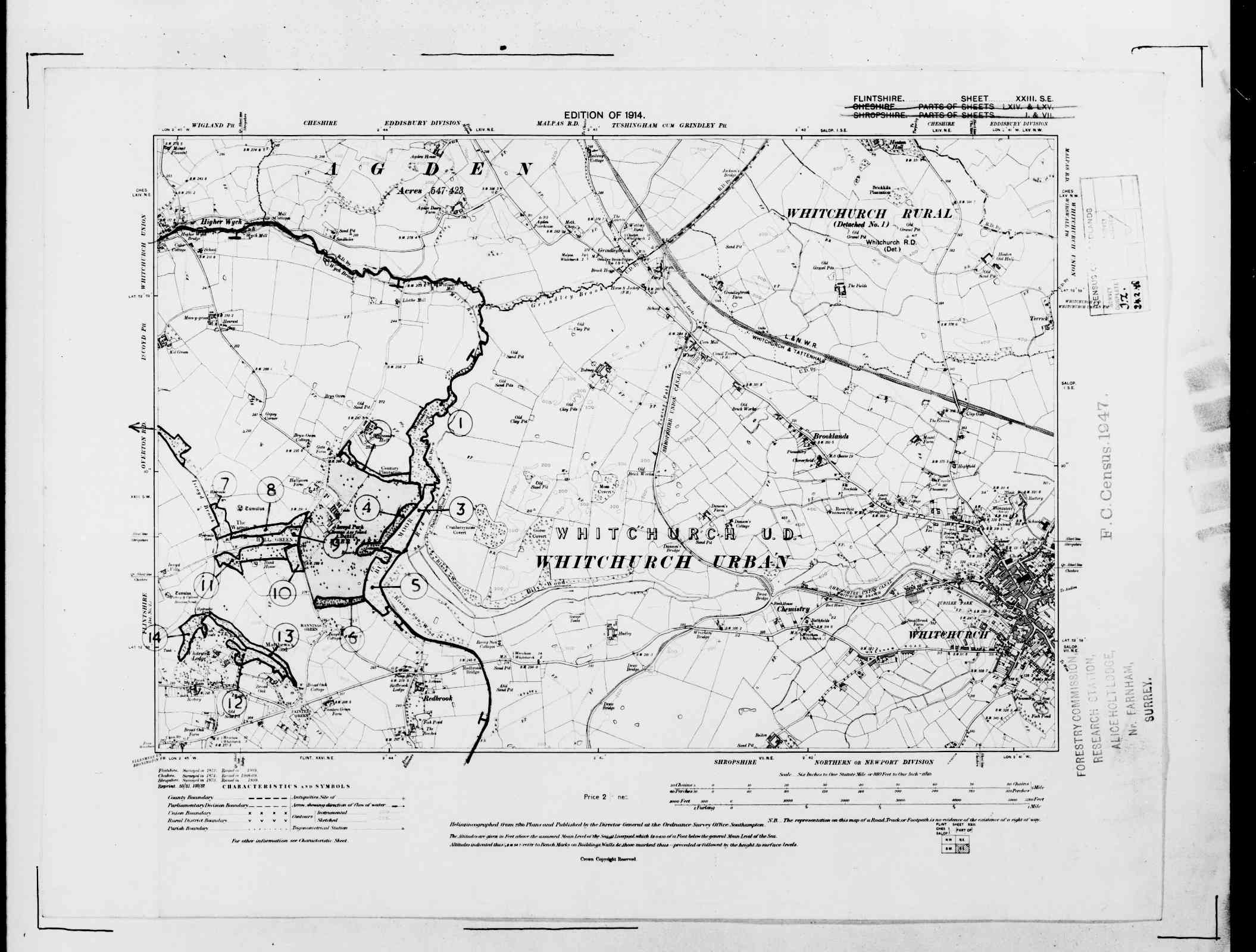 Detailed Old Map of flintshire Ordnance Survey (OS) Map Sheet 23 SE ...