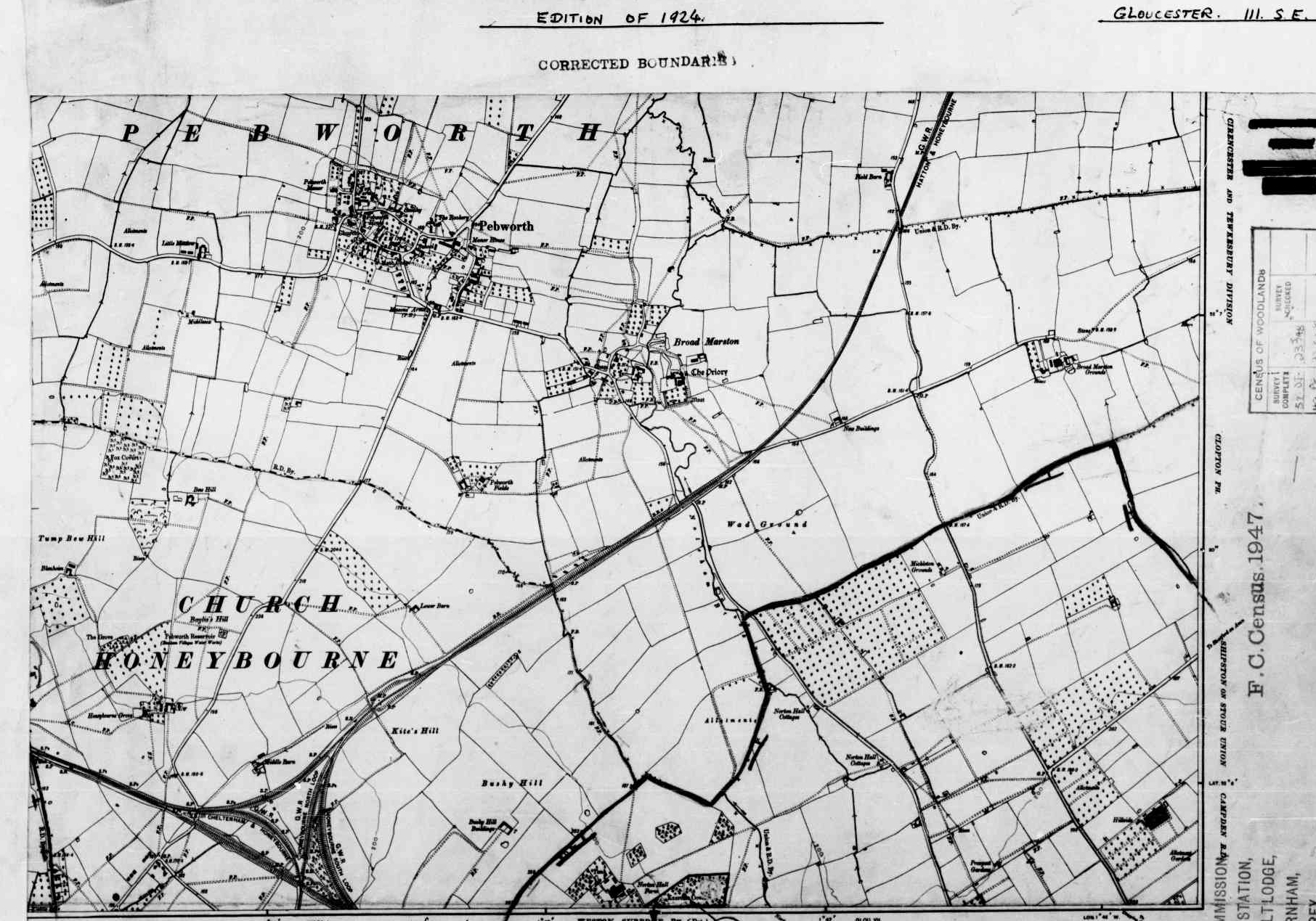 Detailed Old Map of gloucestershire Ordnance Survey (OS) Map Sheet 3 SE ...