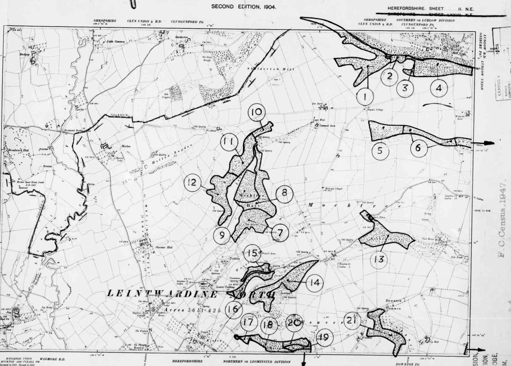 Detailed Old Map of herefordshire Ordnance Survey (OS) Map Sheet 2 NE ...