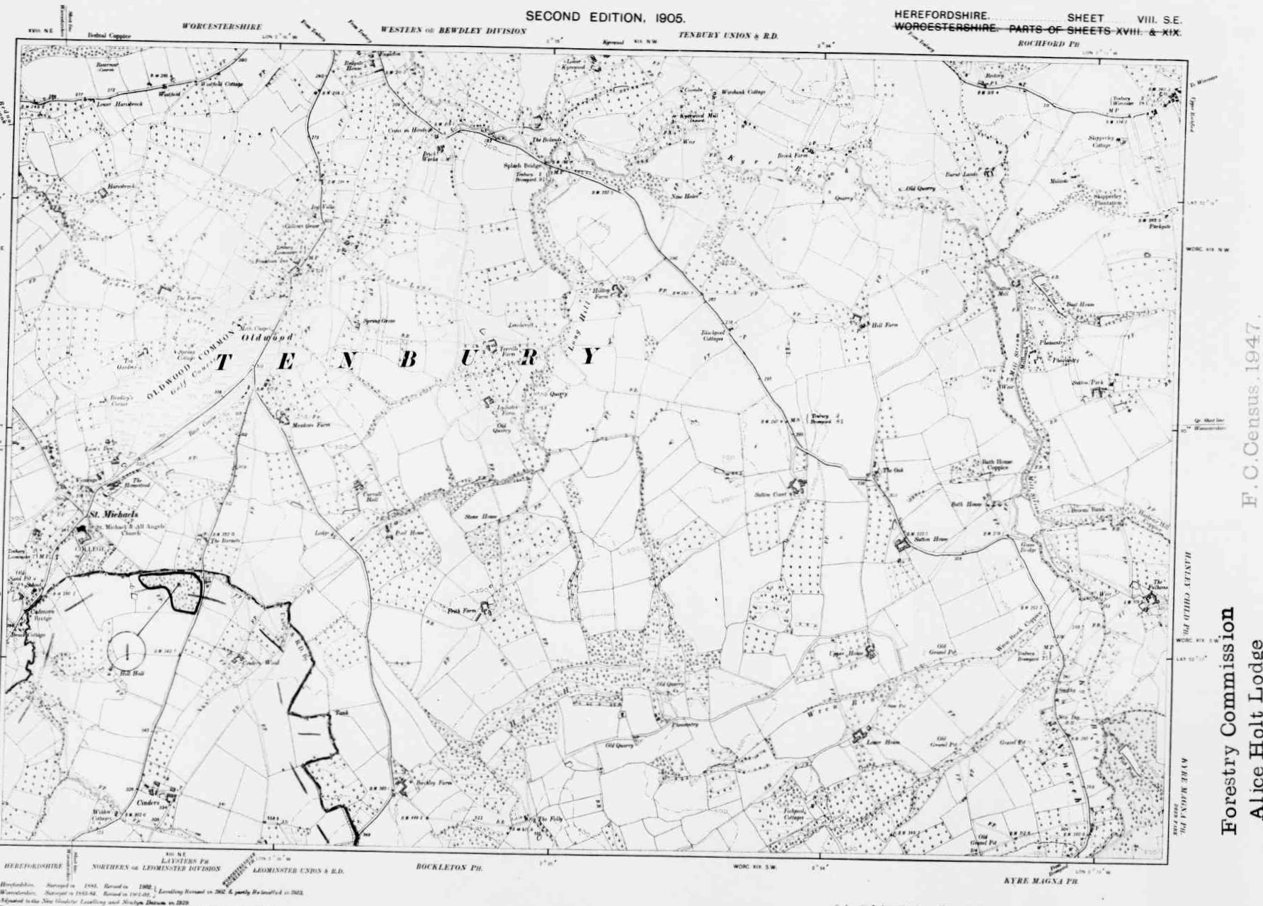 Detailed Old Map of herefordshire Ordnance Survey (OS) Map Sheet 8 SE ...