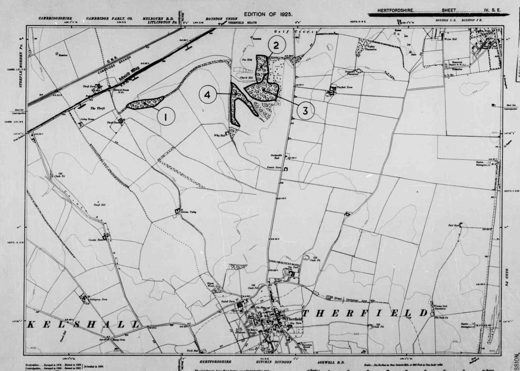 Detailed Old Map Of Hertfordshire Ordnance Survey OS Map Sheet 4 SE detailed-old-map-of-hertfordshire-ordnance-survey-os-map-sheet-4-se