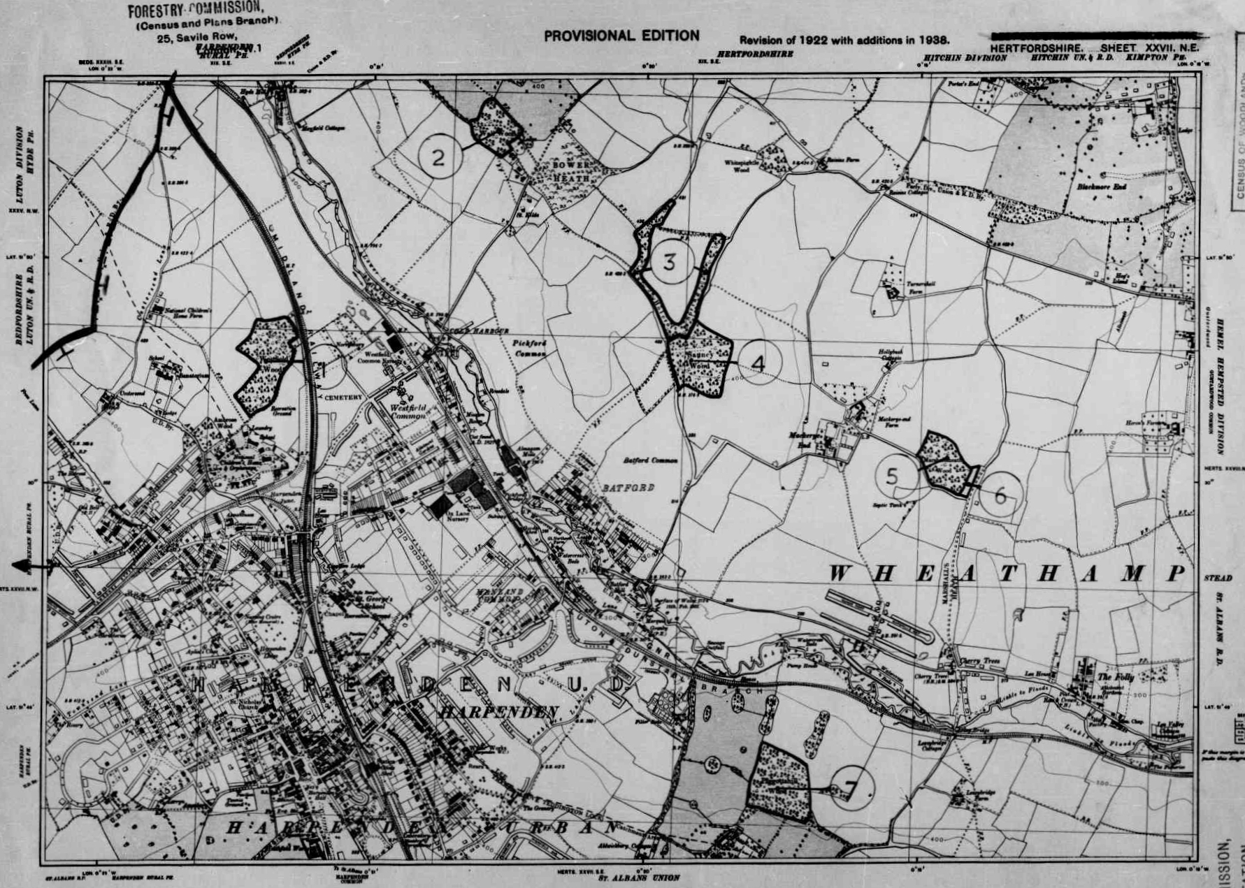 Detailed Old Map of hertfordshire Ordnance Survey (OS) Map Sheet 27 NE ...