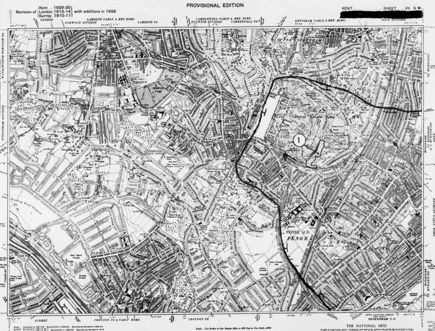 Detailed Old Map of kent Ordnance Survey (OS) Map Sheet 7 SW (Sheet VII ...