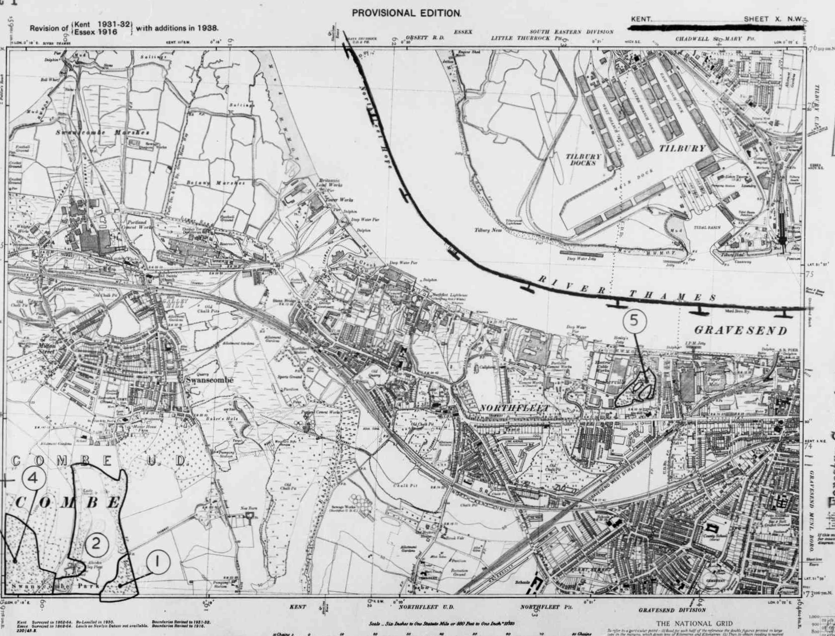 Detailed Old Map of kent Ordnance Survey (OS) Map Sheet 10 NW (Sheet X ...