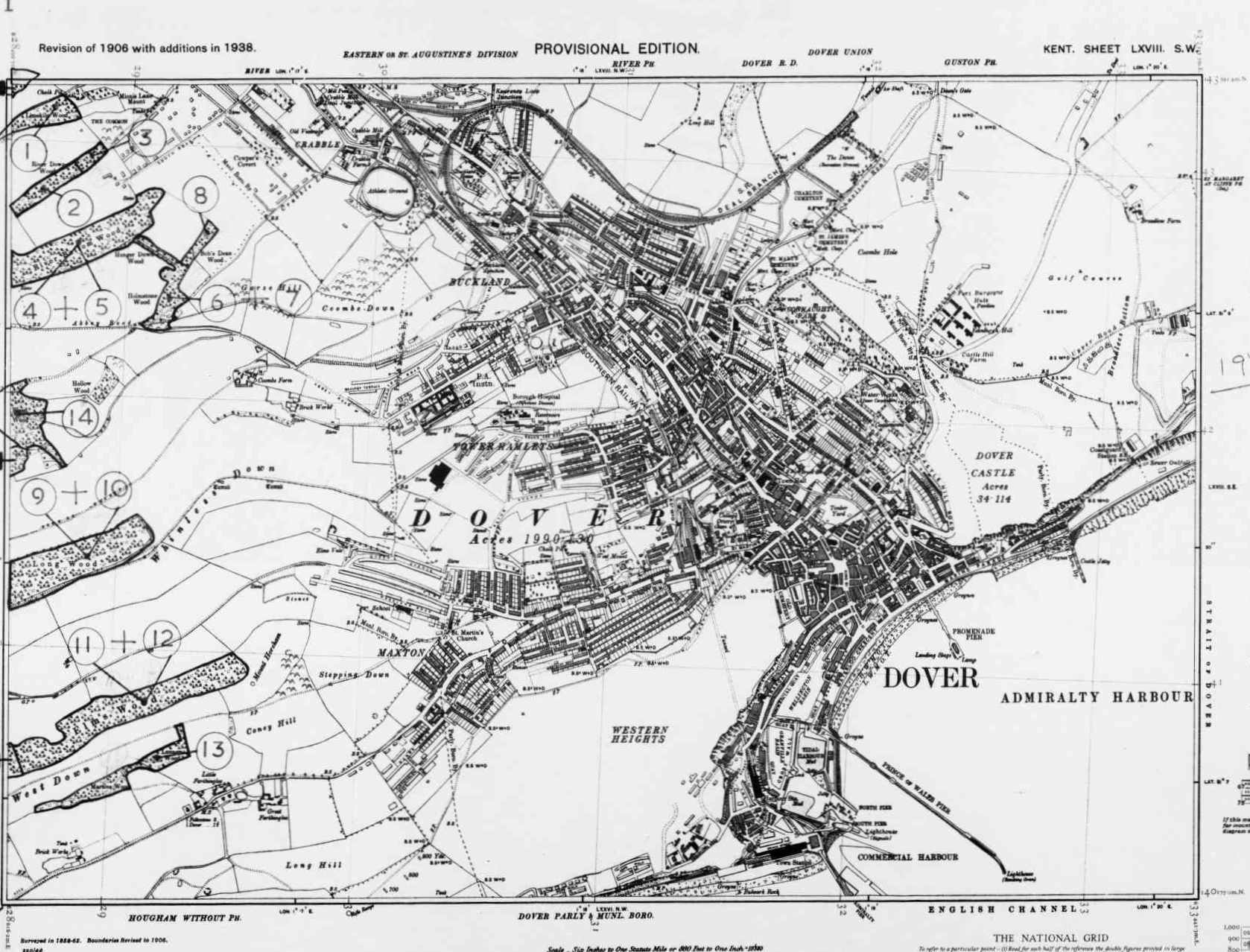 Detailed Old Map of kent Ordnance Survey (OS) Map Sheet 68 SW (Sheet ...