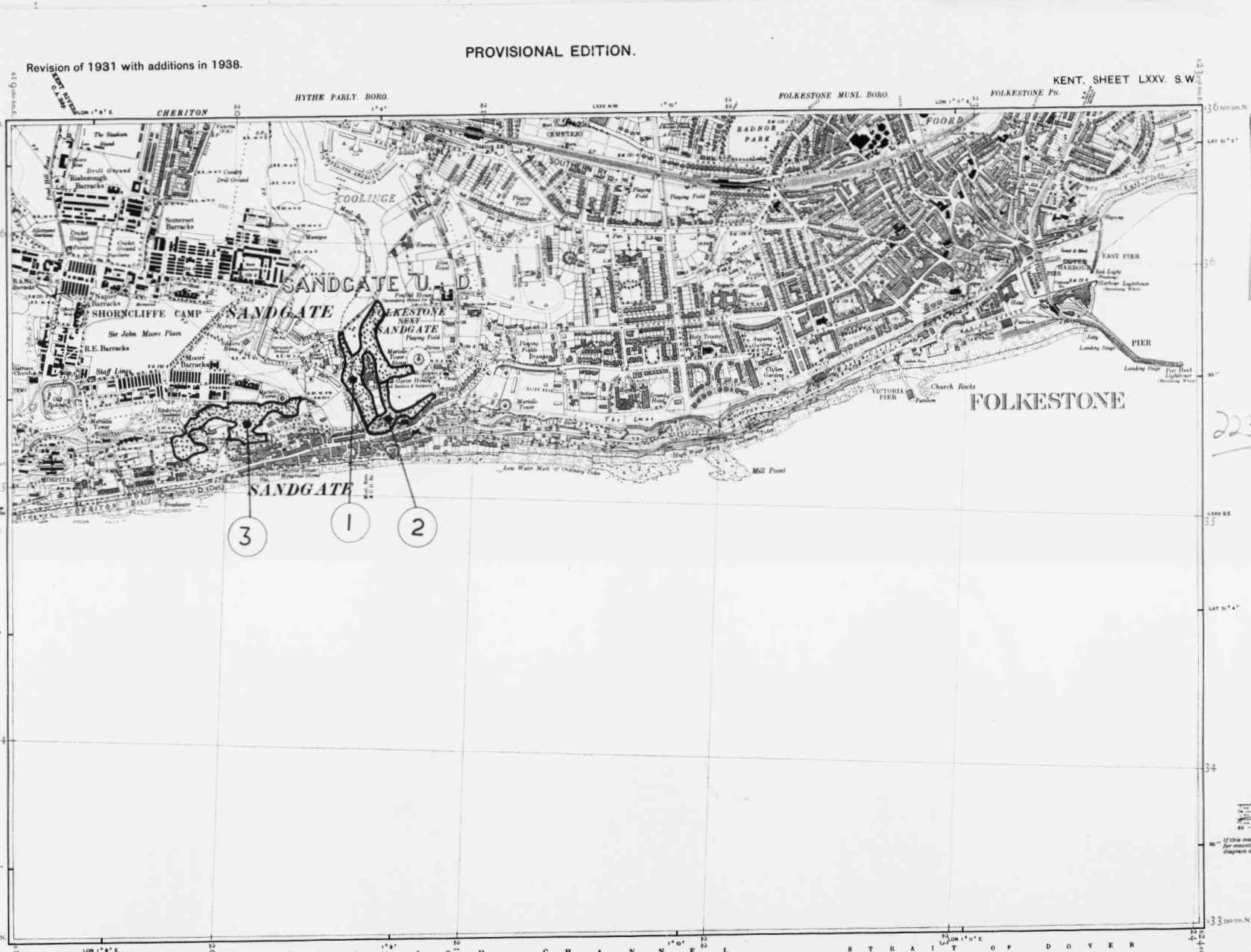 Detailed Old Map of kent Ordnance Survey (OS) Map Sheet 75 SW (Sheet ...